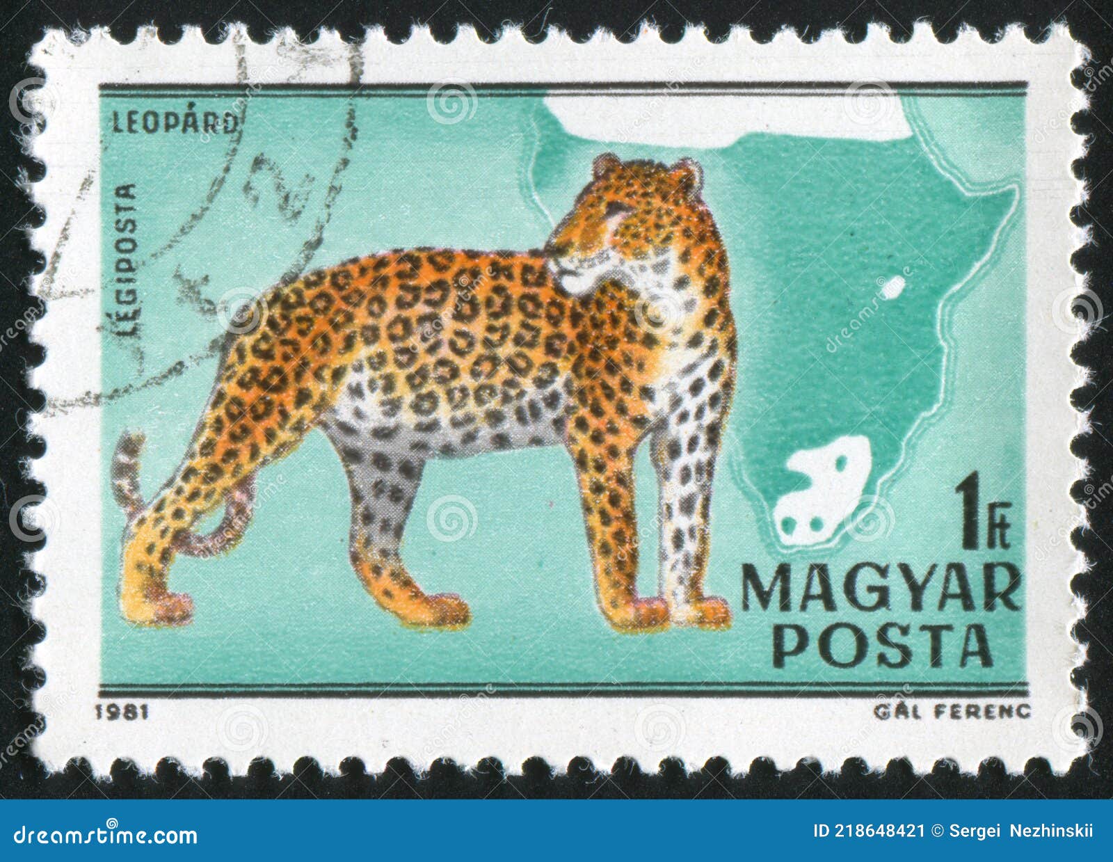 Postage stamp editorial photo. Image of leopard, animal - 218648421