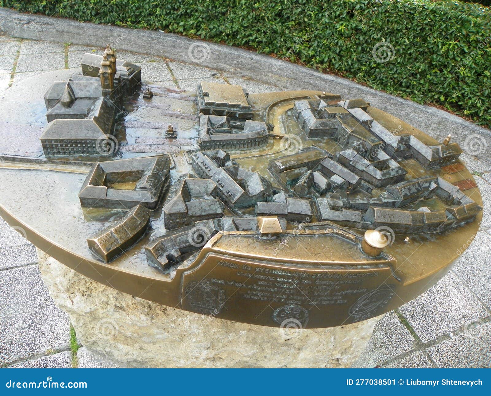 Hungary, Eger, Bronze Model of Eger Castle Stock Image - Image of iron ...