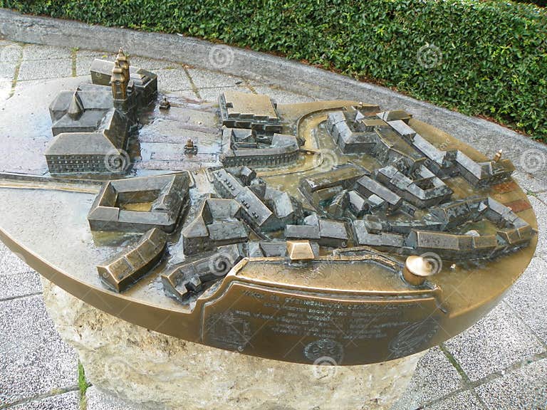 Hungary, Eger, Bronze Model of Eger Castle Stock Image - Image of iron ...