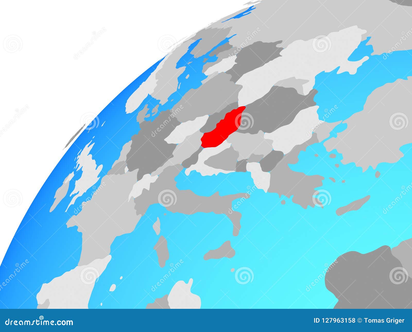 Hungary on globe stock illustration. Illustration of hungarian - 127963158