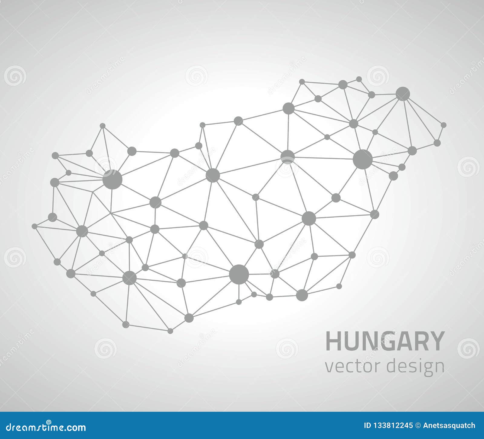 Hungary Vector Outline Polygonal Map Stock Vector - Illustration of ...
