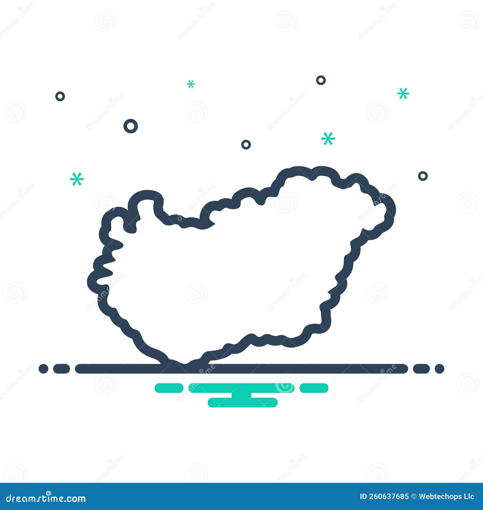 Mix Icon for Hungary, Map and Contour Stock Vector - Illustration of ...