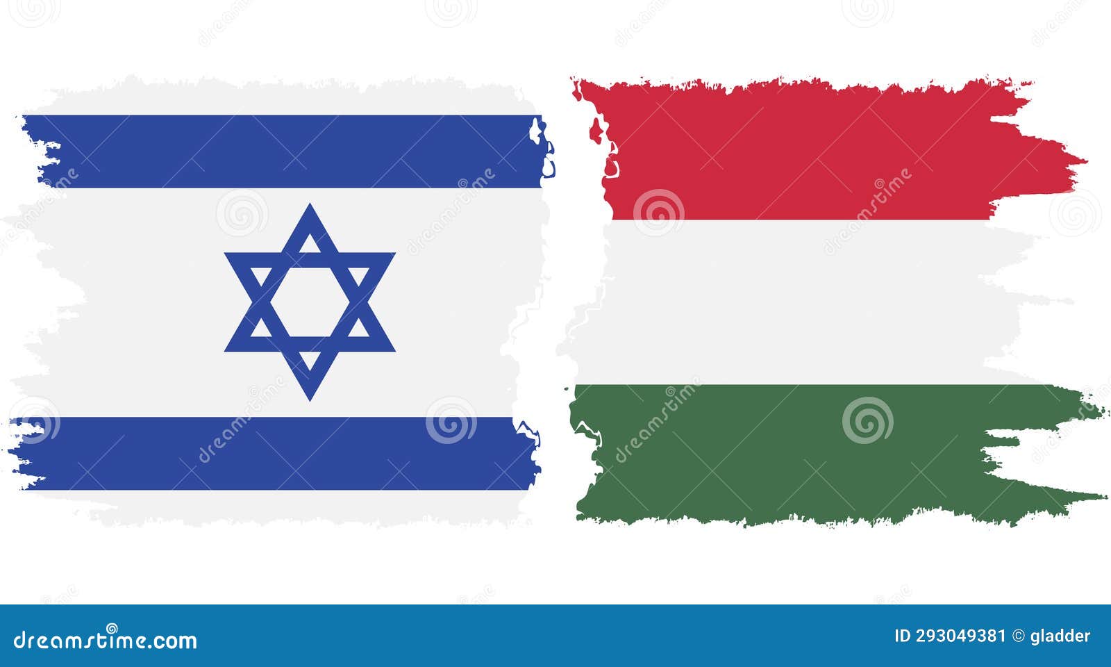 Hungary and Israel Grunge Flags Connection Vector Stock Vector ...