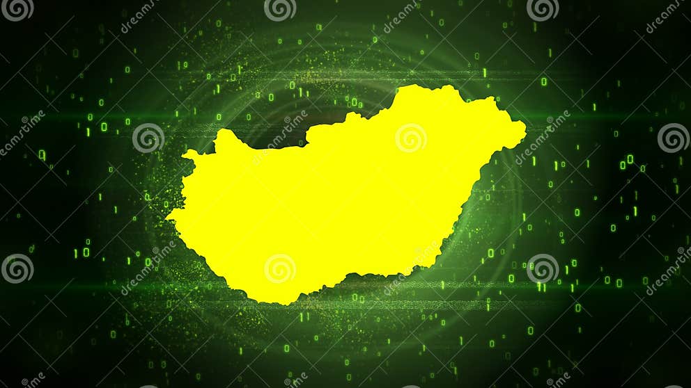 Hungary Map on Digital Background Stock Illustration - Illustration of ...