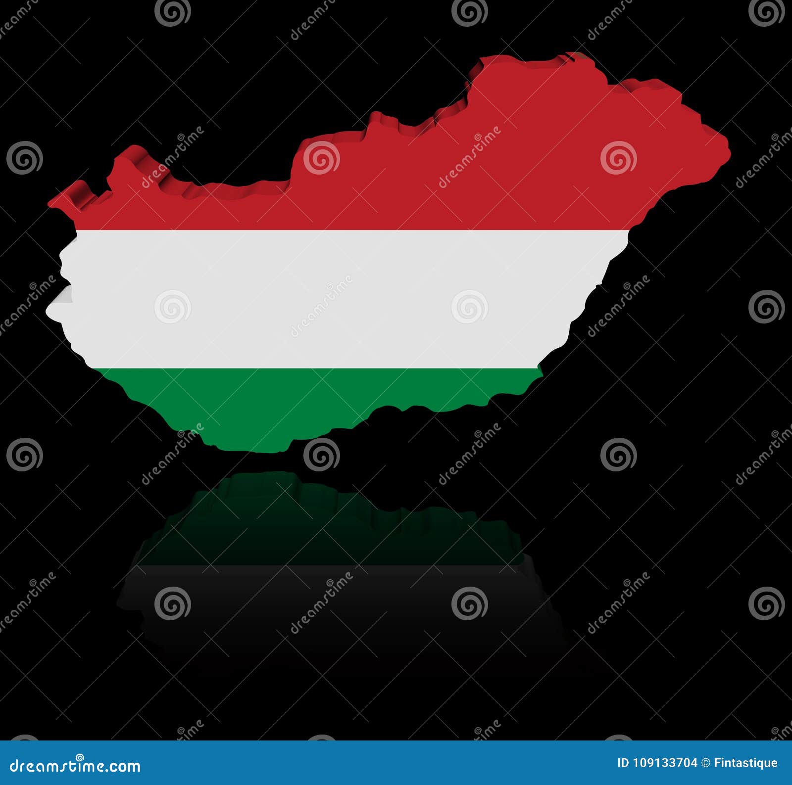 Hungary Map Flag with Reflection Illustration Stock Illustration ...