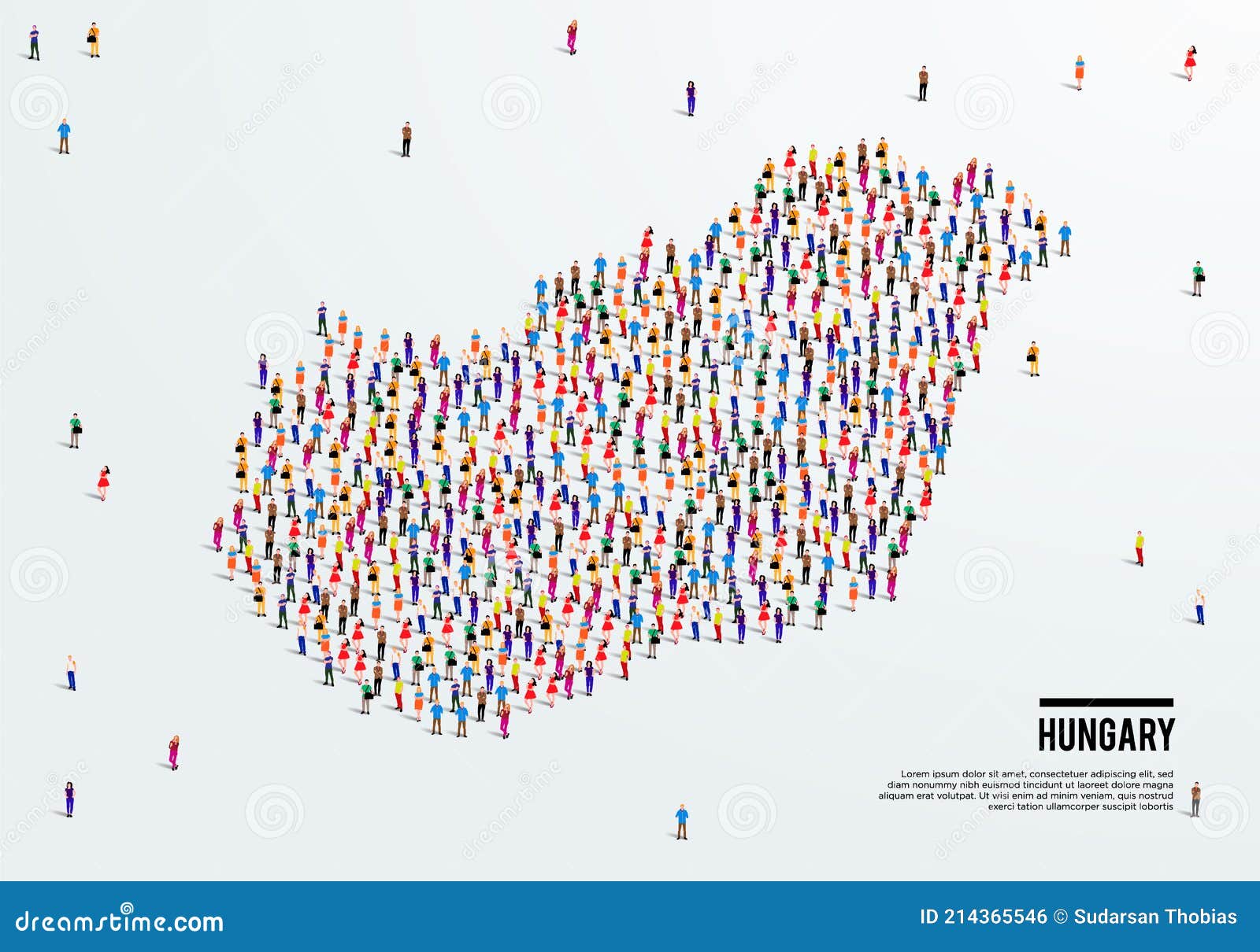 Hungary People Icon Map. Stylized Vector Silhouette Of Hungary ...