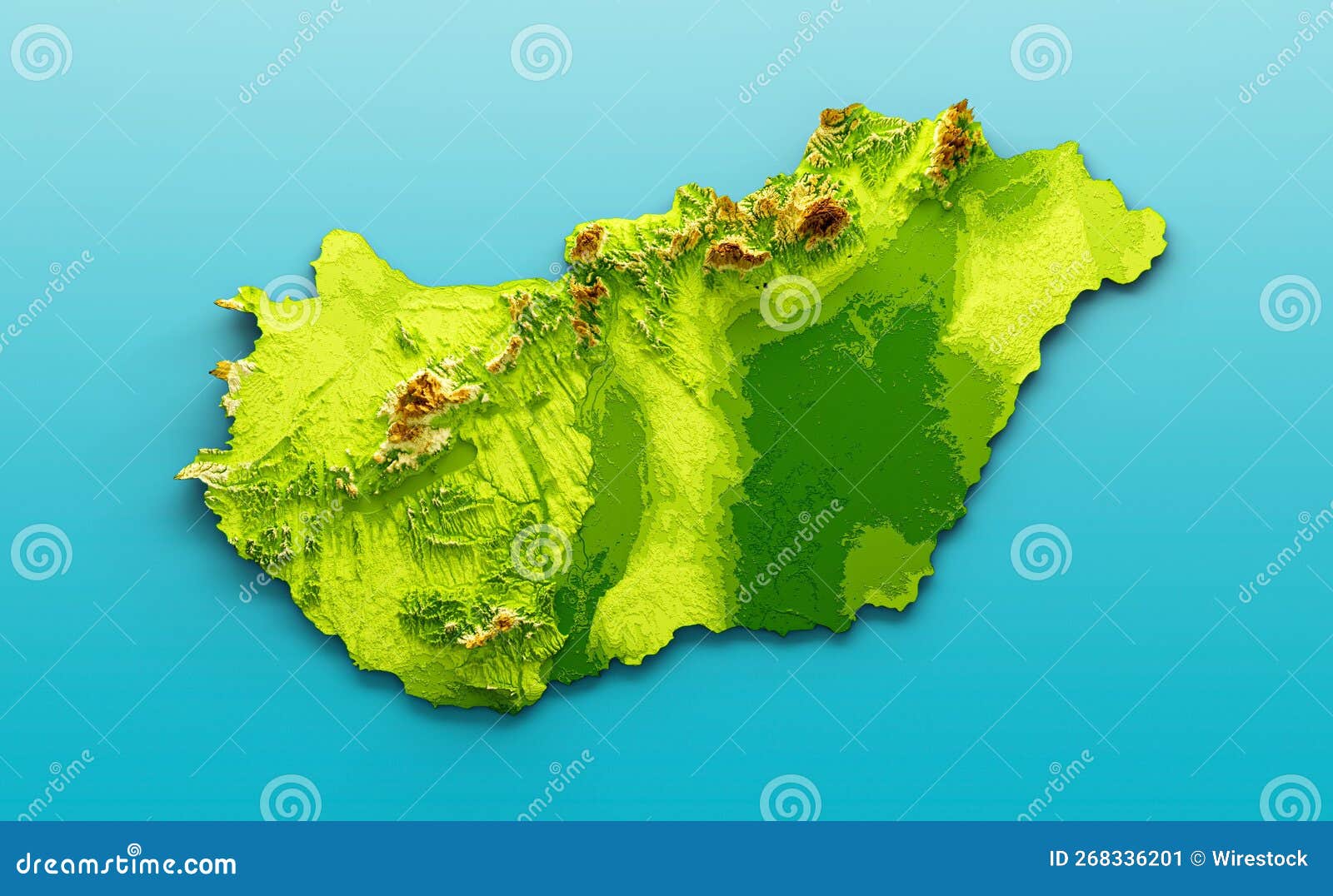 Hungary Map on White Background, 3d Illustration Stock Illustration ...