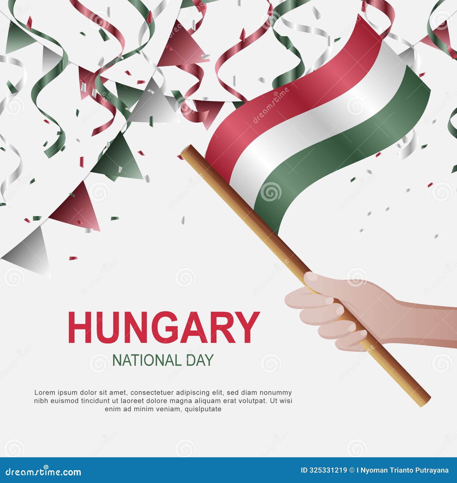 Hungary National Day Background Stock Vector - Illustration of white ...