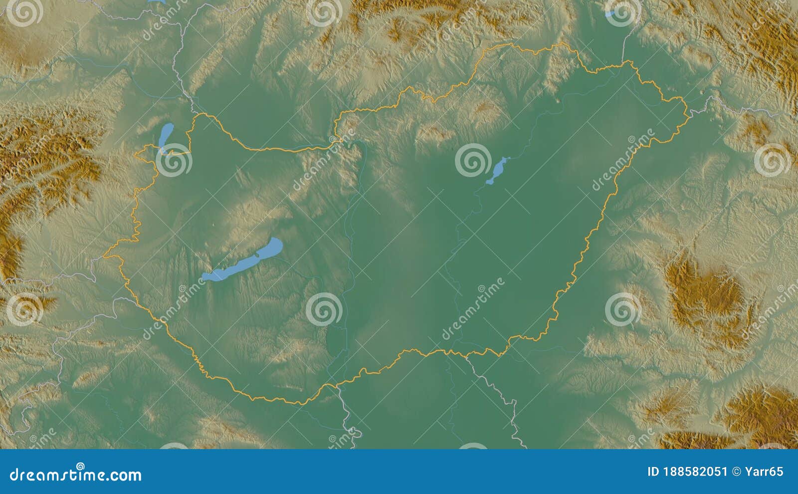 Hungary - overview. Relief stock illustration. Illustration of ...