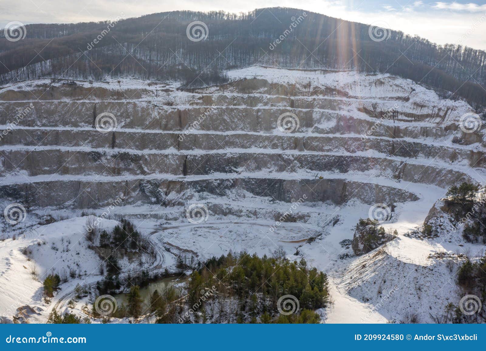 Hungary, Perlite Mine from Drone View in Winter Stock Photo - Image of ...