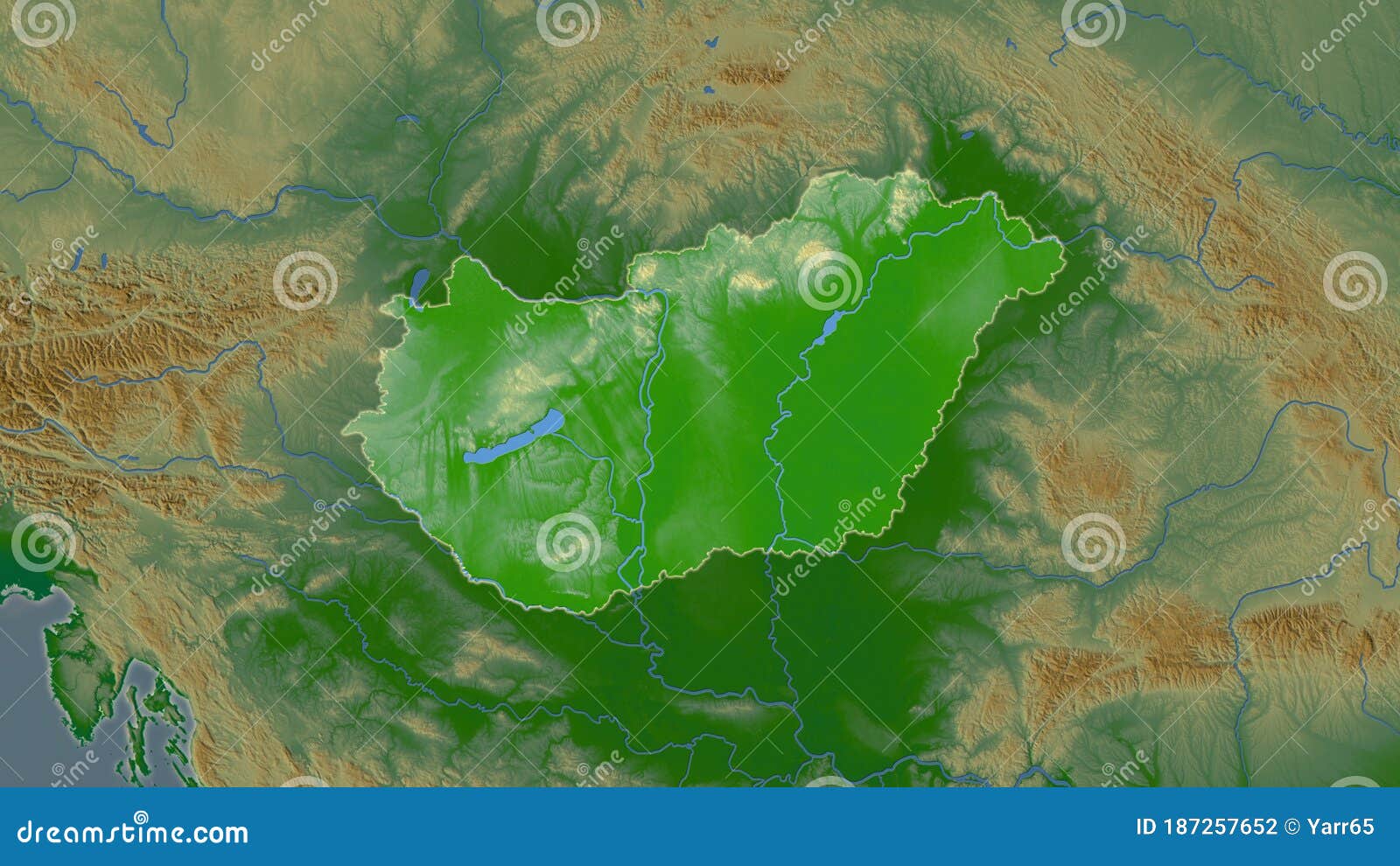 Hungary - Physical. Composition Stock Illustration - Illustration of ...
