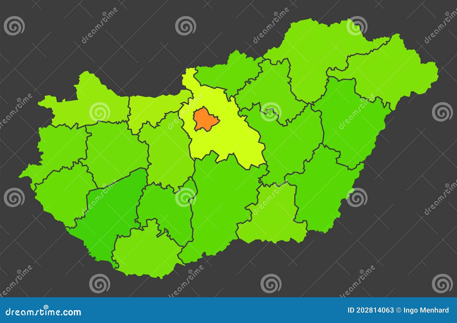 Hungary Population Map. Large Group Of People In A Shape Of Hungarian ...