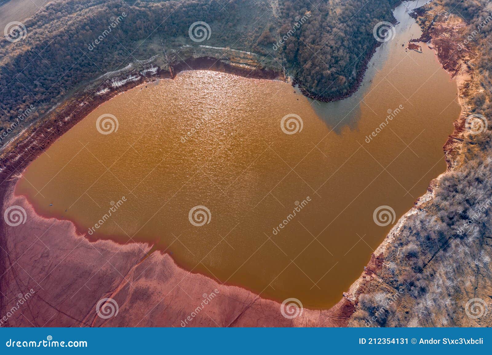 Hungary - Red Mud Storage from Drone View Stock Image - Image of hill ...