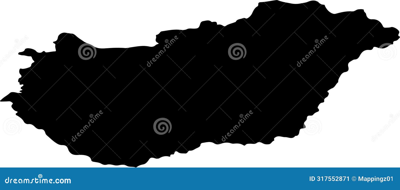 Hungary Silhouette Map with Transparent Background Stock Vector ...