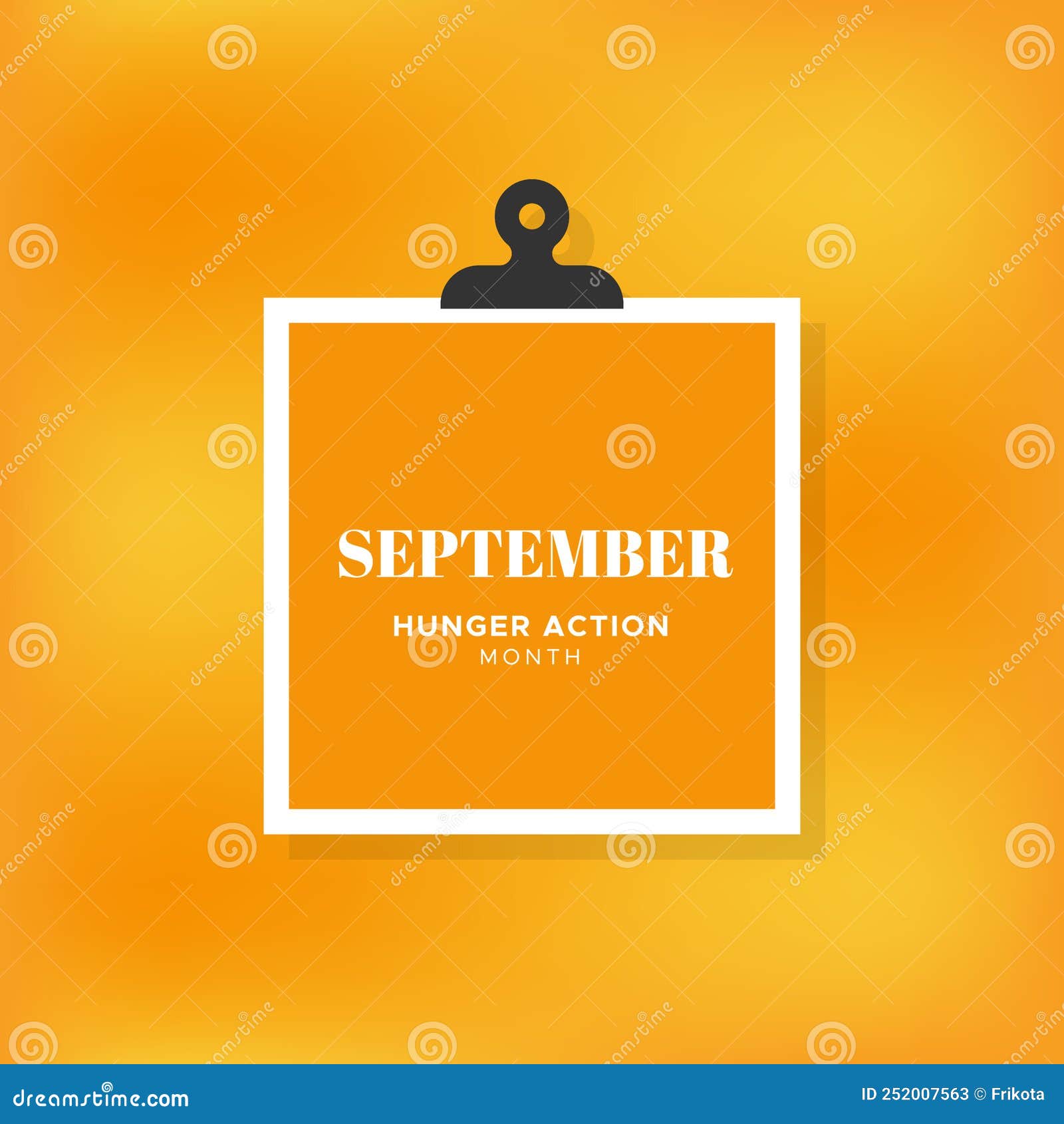Hunger Action Month. September. Orange Blurred Background. Vector ...