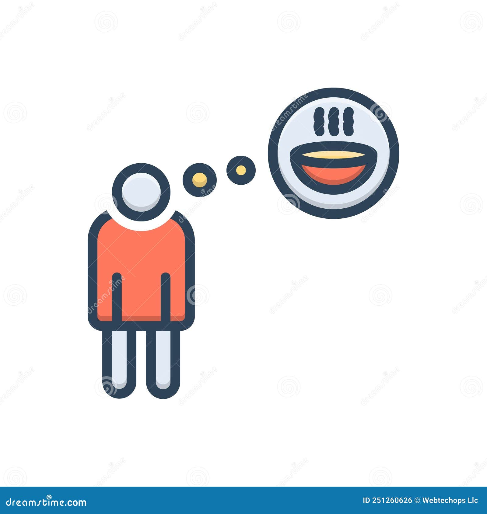 Color Illustration Icon Hunger, Appetite and Poverty Stock Illustration ...