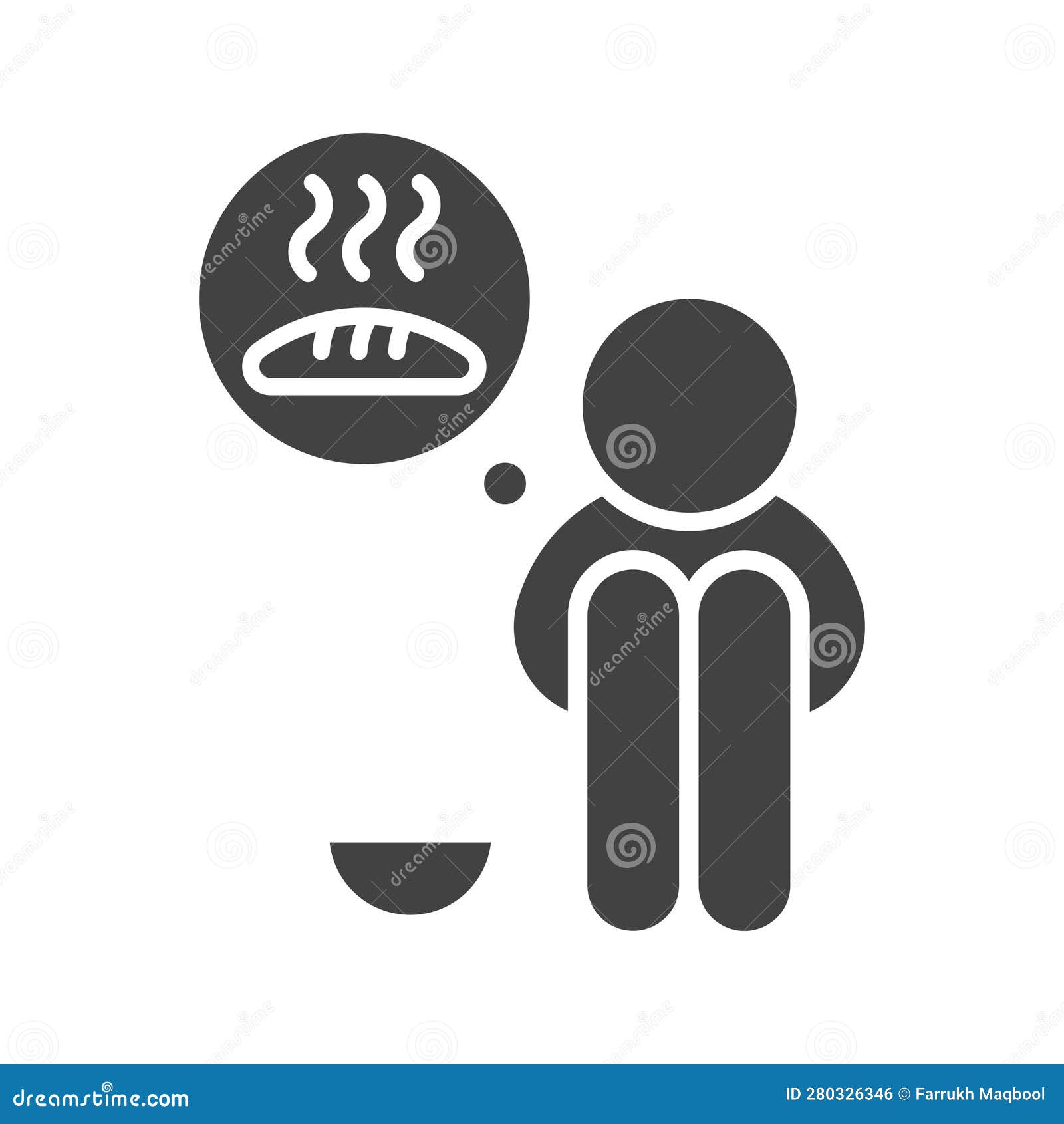 Hunger icon vector image. stock vector. Illustration of design - 280326346