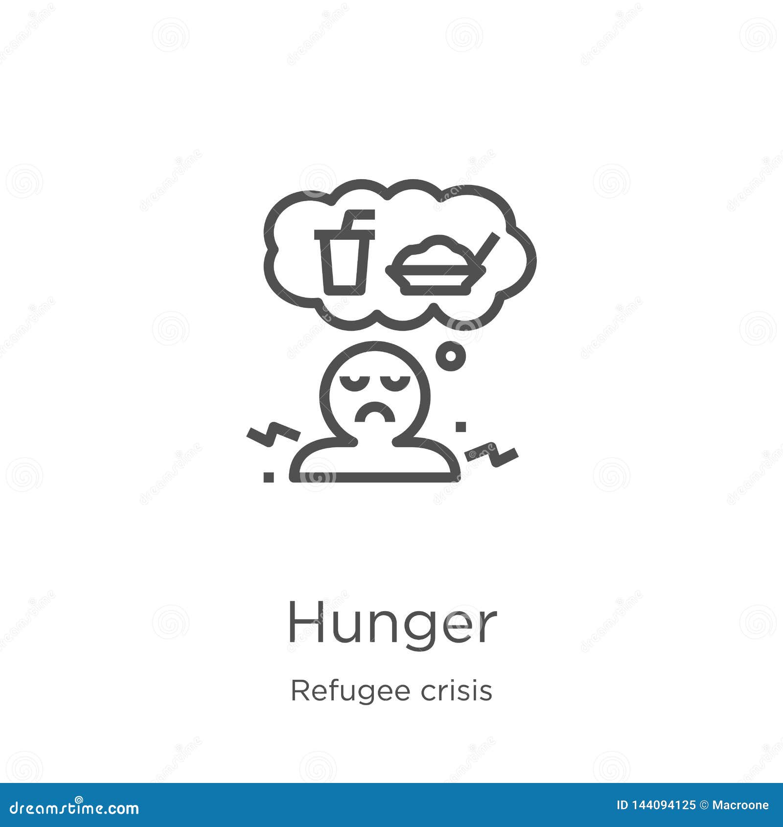 Outline Famine Vector Icon. Isolated Black Simple Line Element ...