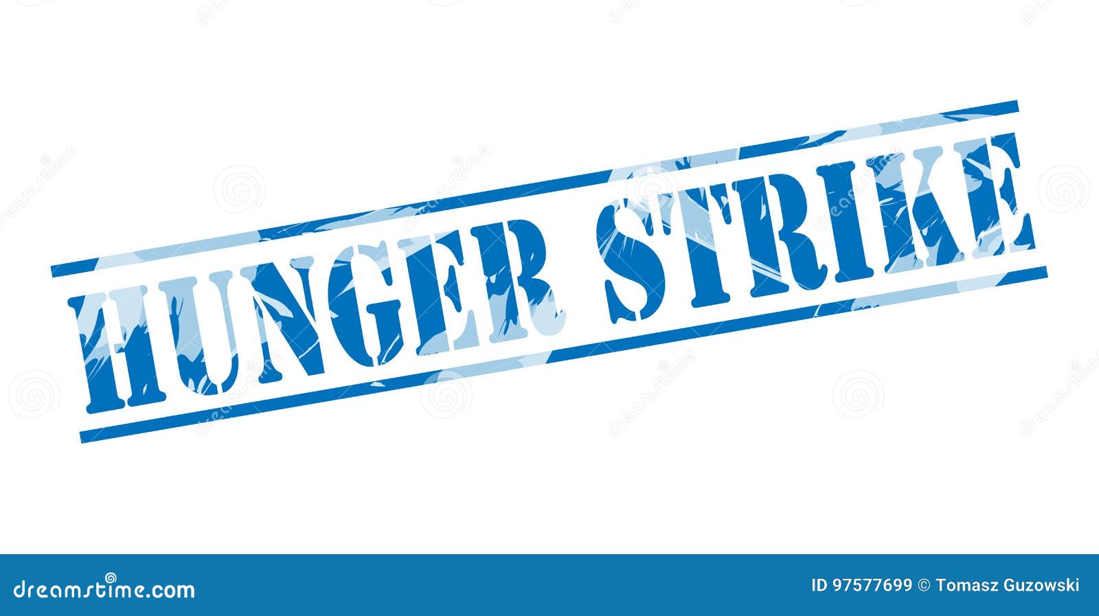 Hunger strike blue stamp stock illustration. Illustration of strike ...