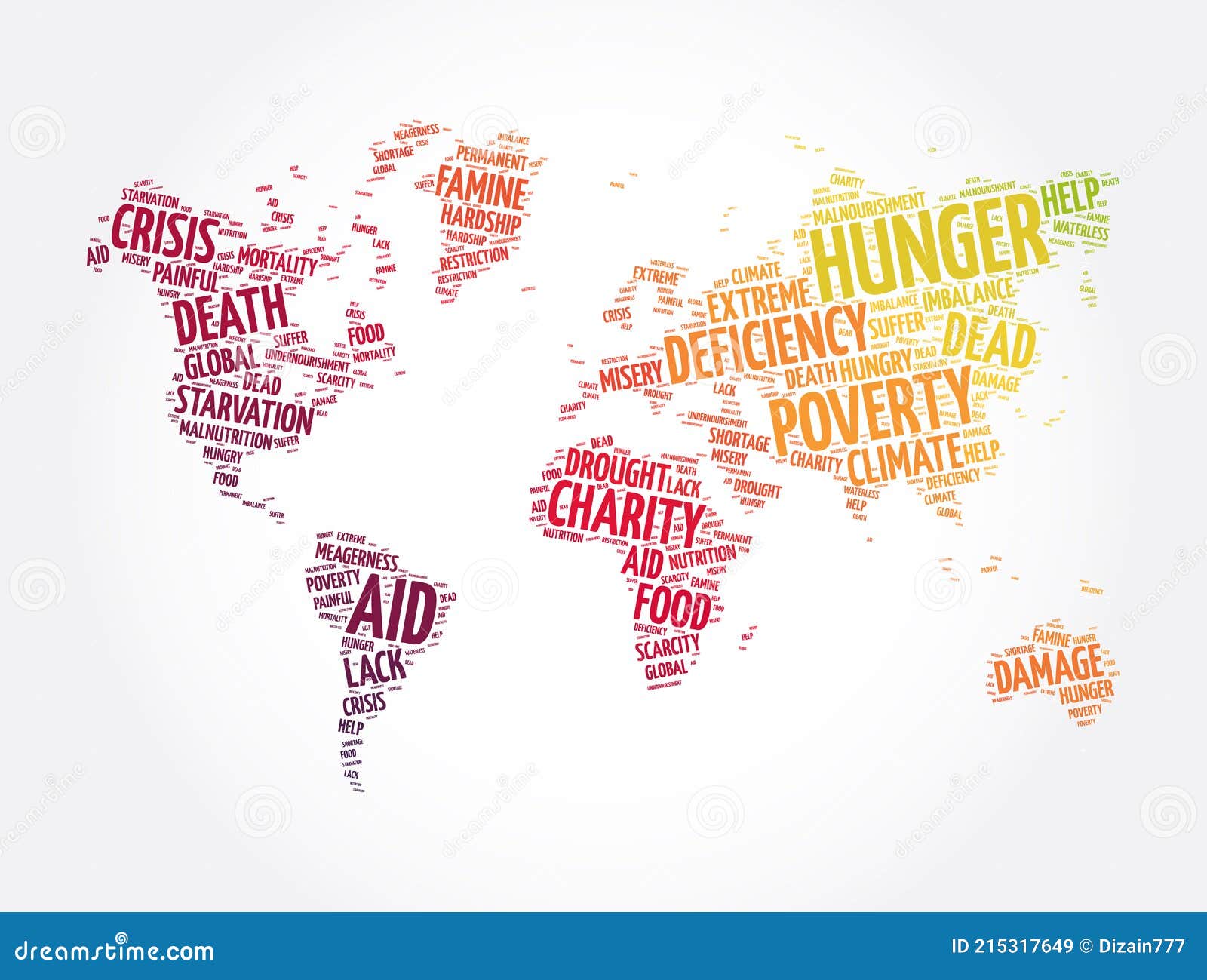Hunger Word Cloud In Shape Of World Map, Concept Background Stock Image ...