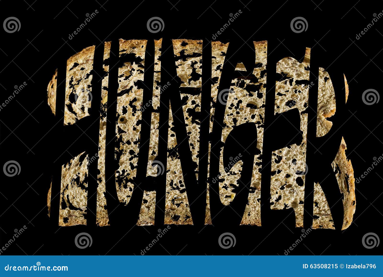 Hunger Word On Slice Of Bread. Royalty-Free Stock Photo | CartoonDealer ...