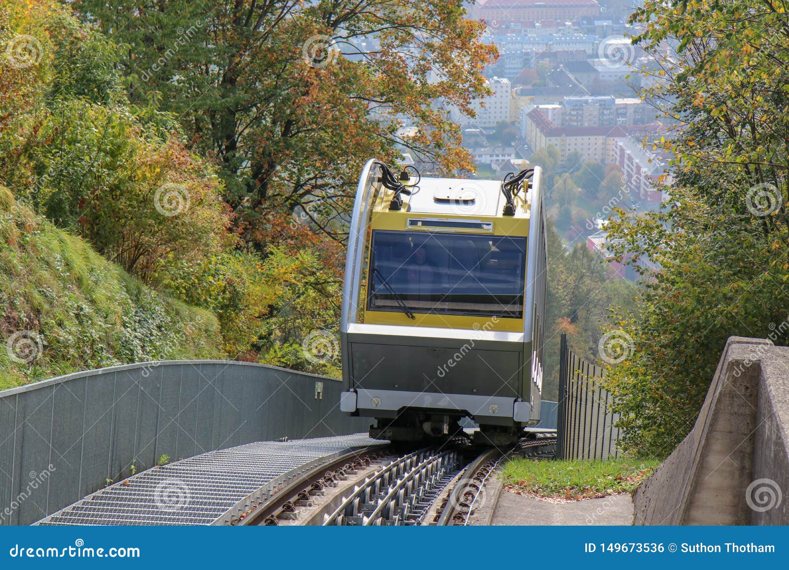 Hungerburgbahn with Wagon Funicular in Innsbruck, Austria Editorial ...