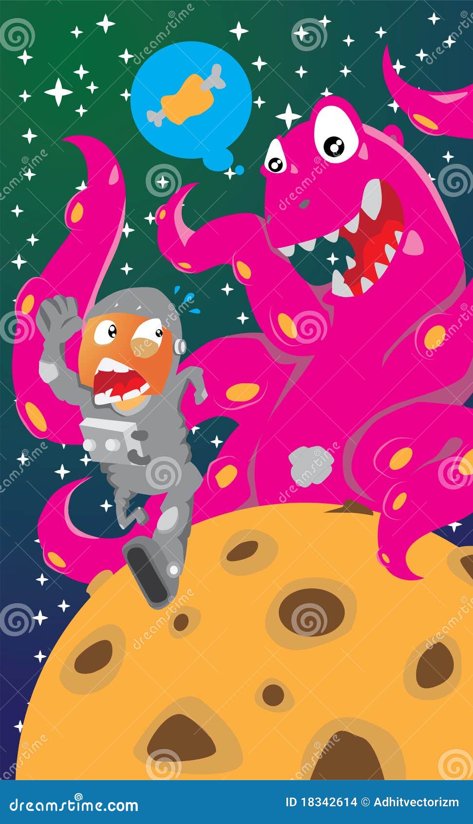 Hungry Alien stock vector. Illustration of running, alien - 18342614