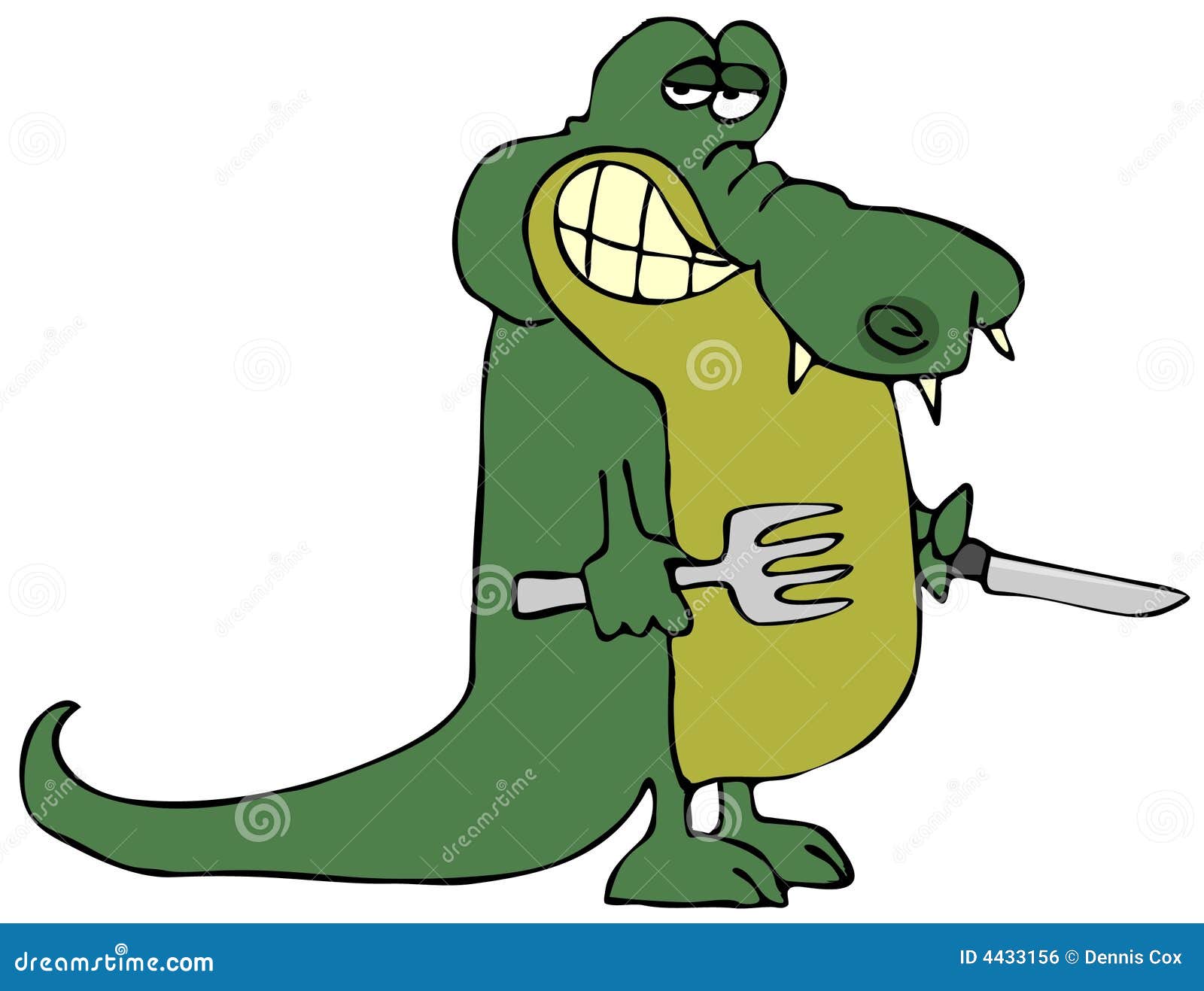 Hungry Alligator stock illustration. Illustration of utensil - 4433156