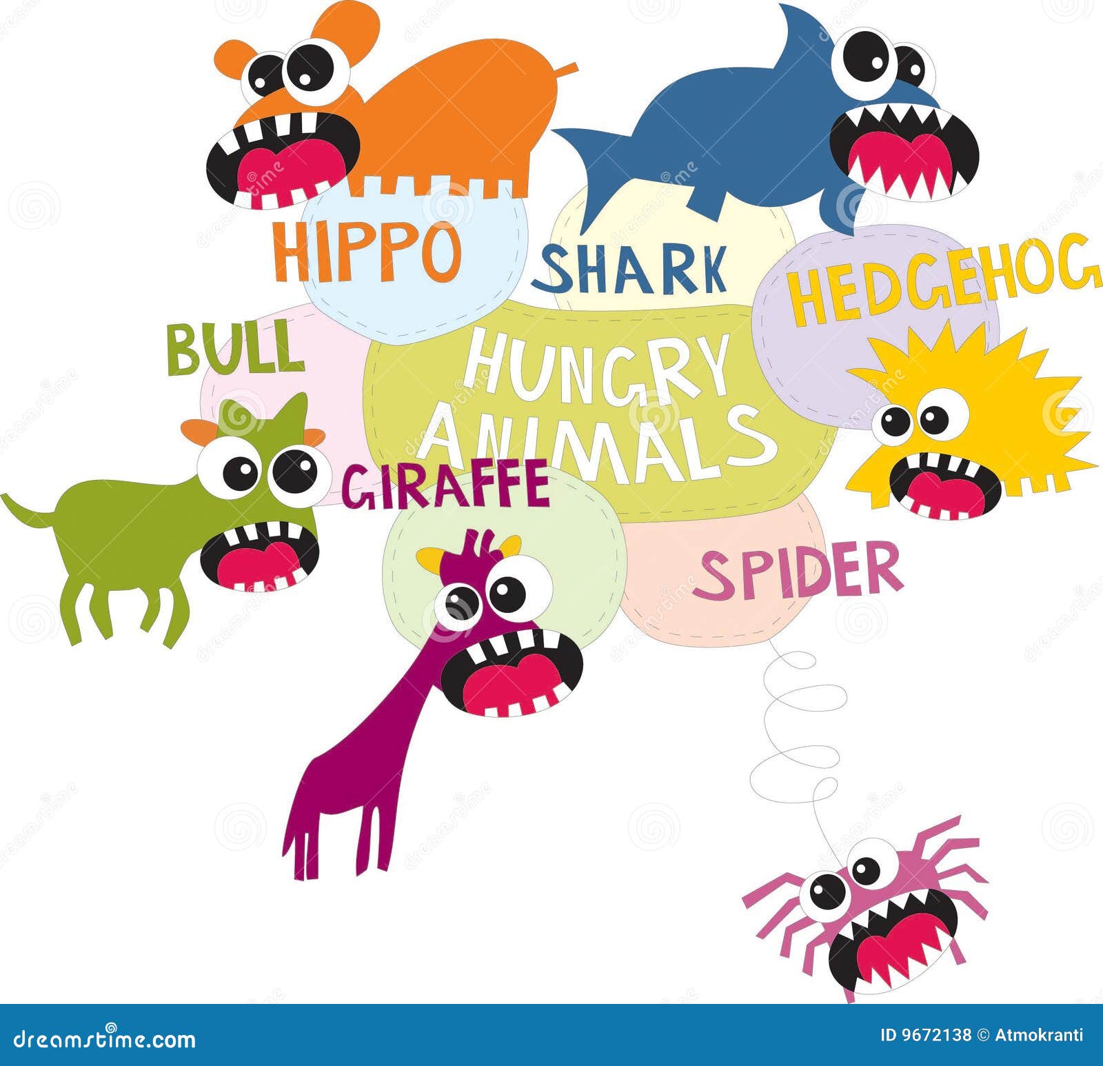 Hungry animals stock vector. Illustration of text, bull - 9672138