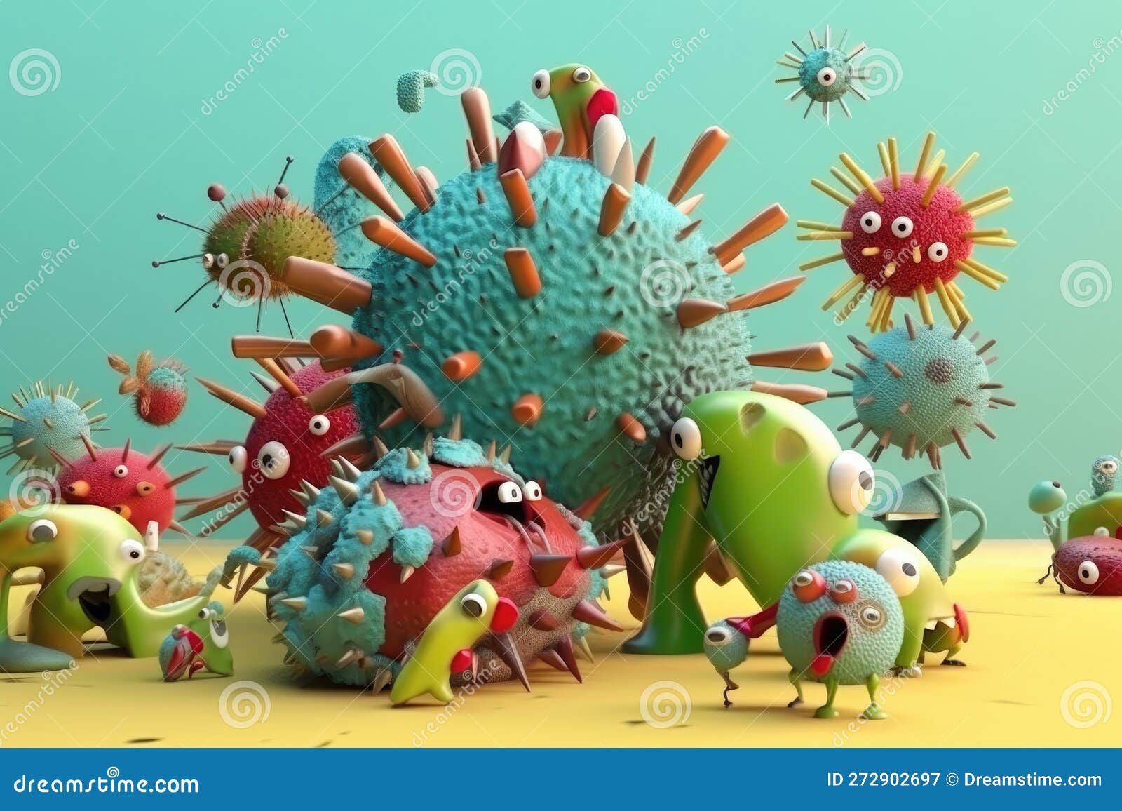 Hungry Bacteria Many Colors Generative AI Stock Illustration ...