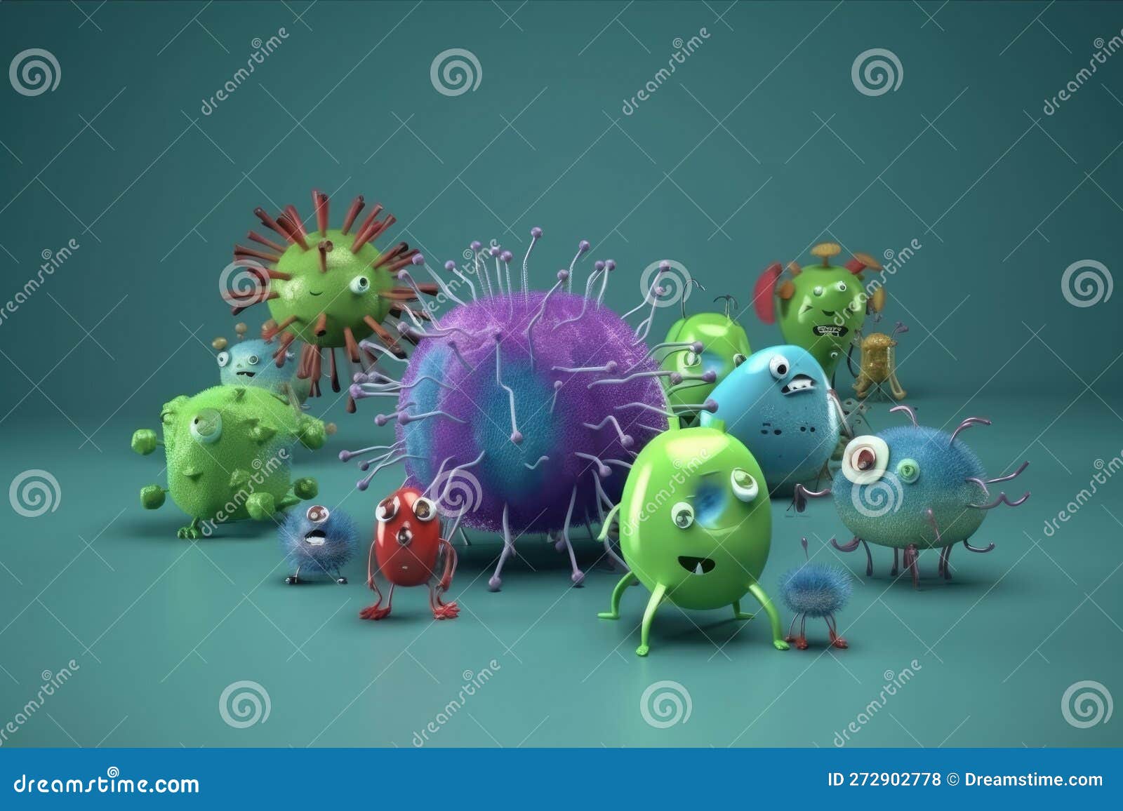 Hungry Bacteria Many Colors Generative AI Stock Illustration ...
