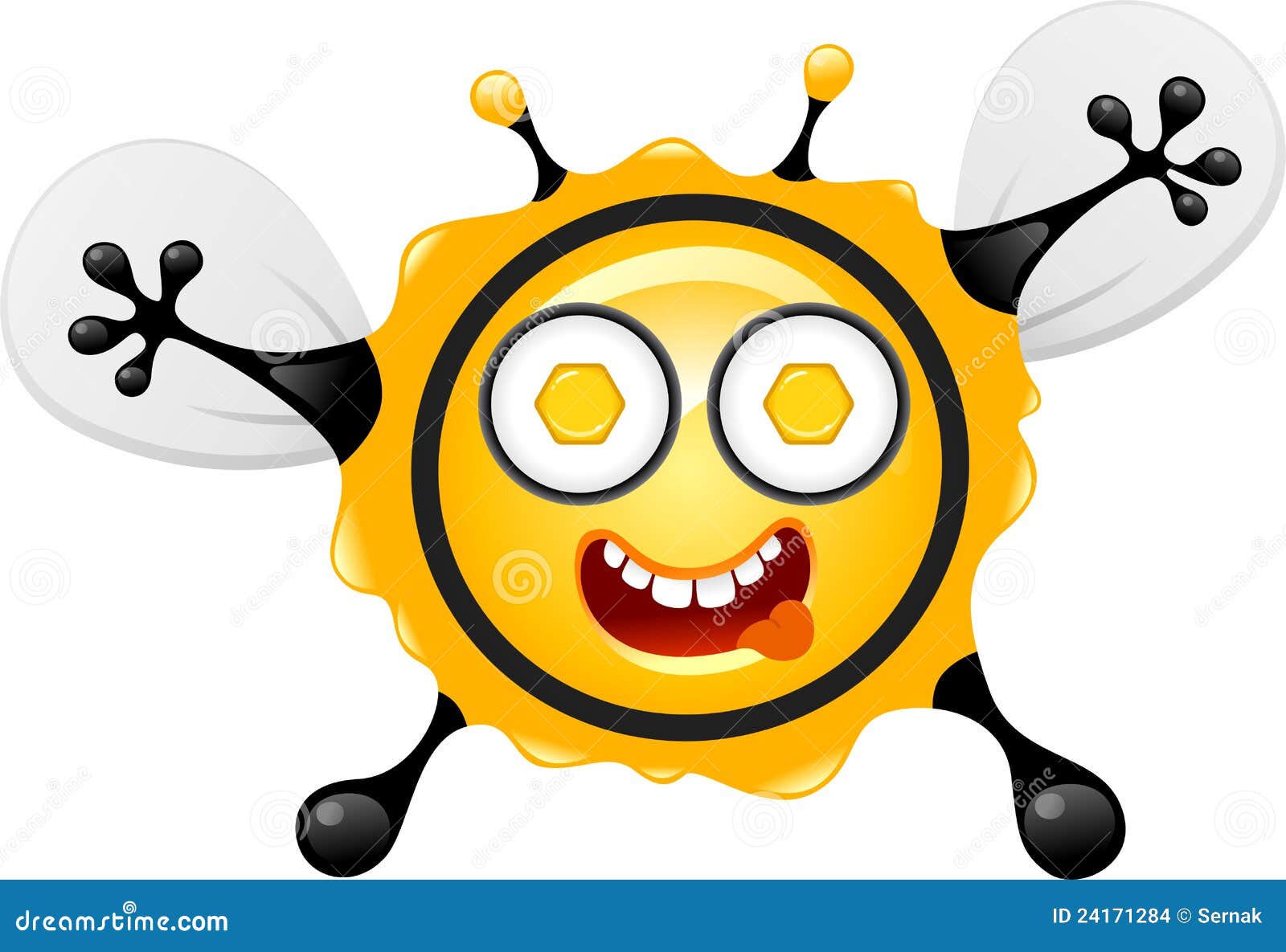 Hungry bee stock vector. Illustration of wing, happiness - 24171284