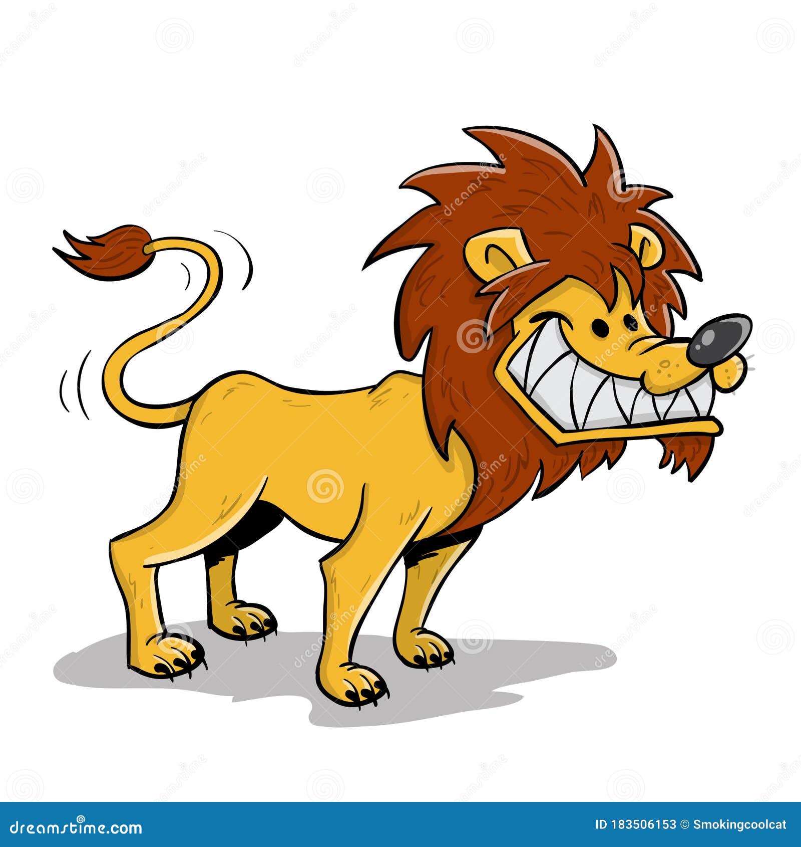 Big Alpha Male Lion with Big Sharp Teeth Stock Illustration ...