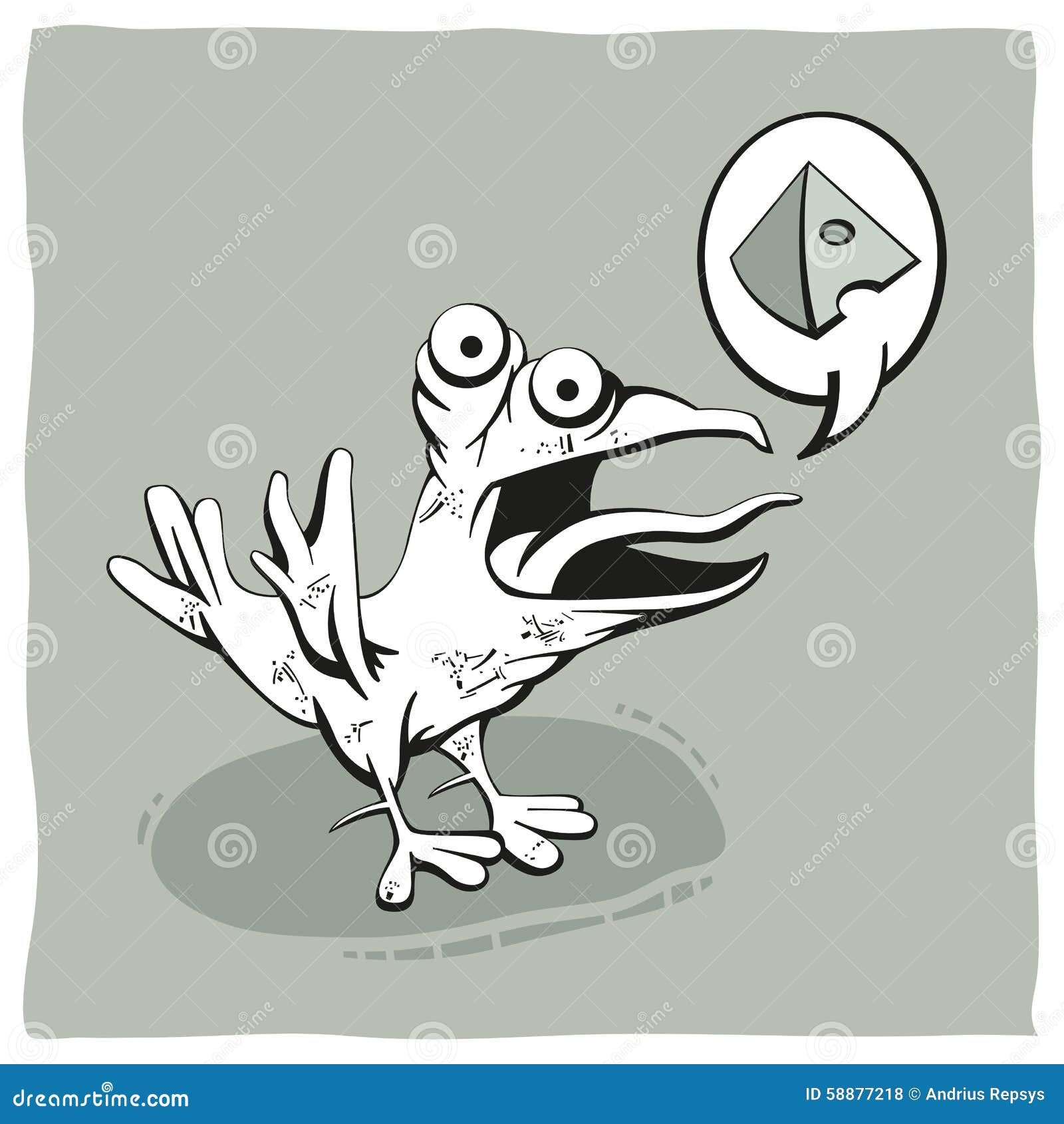 Hungry bird stock vector. Illustration of playful, stylized - 58877218