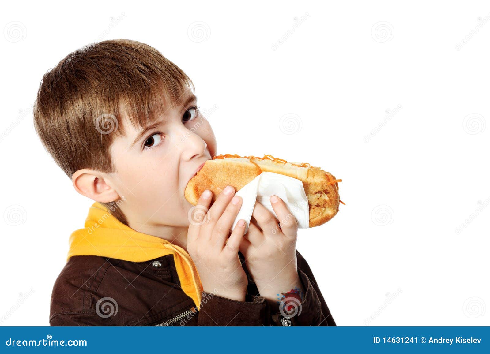 Hungry boy stock image. Image of emotional, people, meat - 14631241