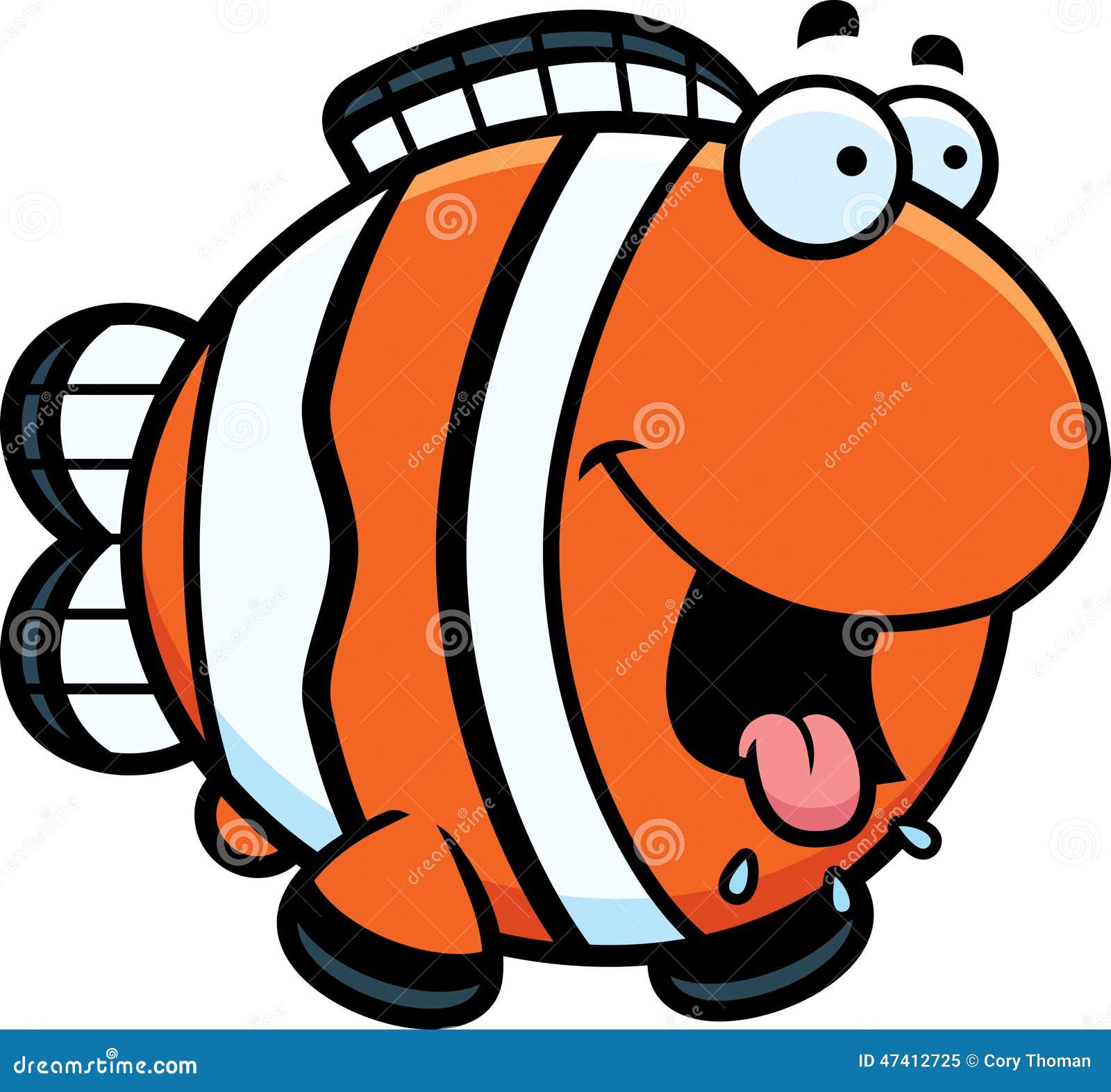 Hungry Cartoon Clownfish stock vector. Illustration of happy - 47412725