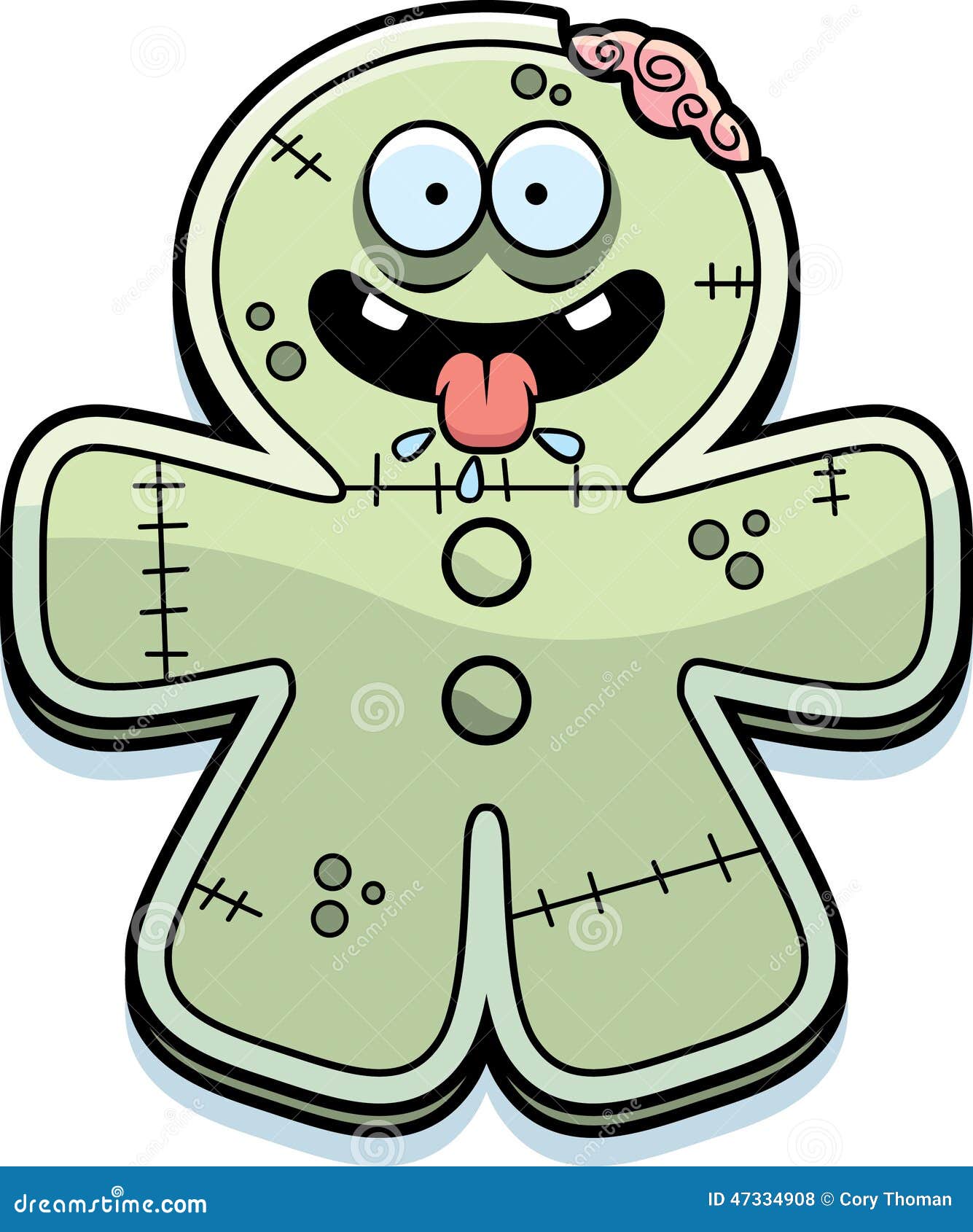 Hungry Cartoon Gingerbread Zombie Stock Vector - Illustration of ...