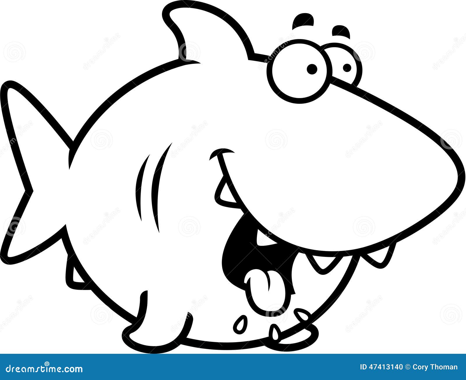 Hungry Cartoon Shark stock vector. Illustration of hungry - 47413140