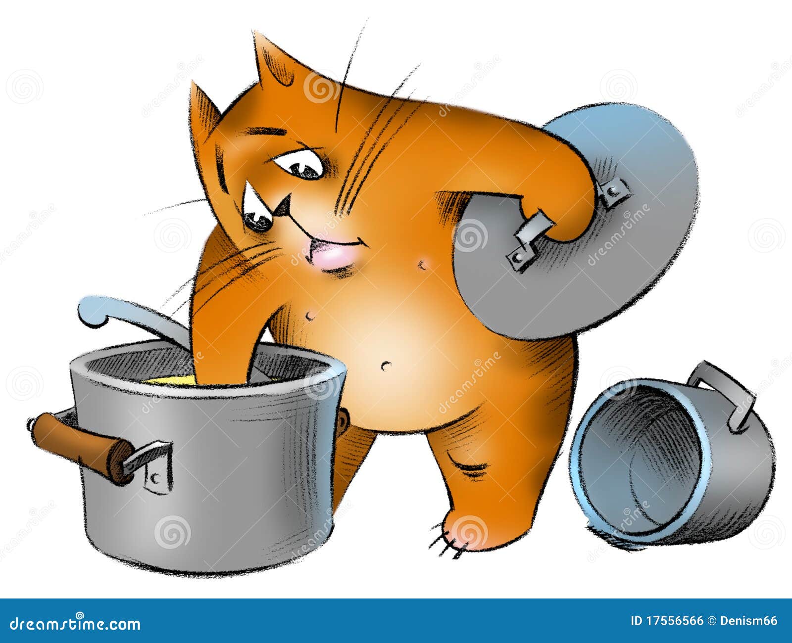 Hungry_cat stock illustration. Illustration of search - 17556566