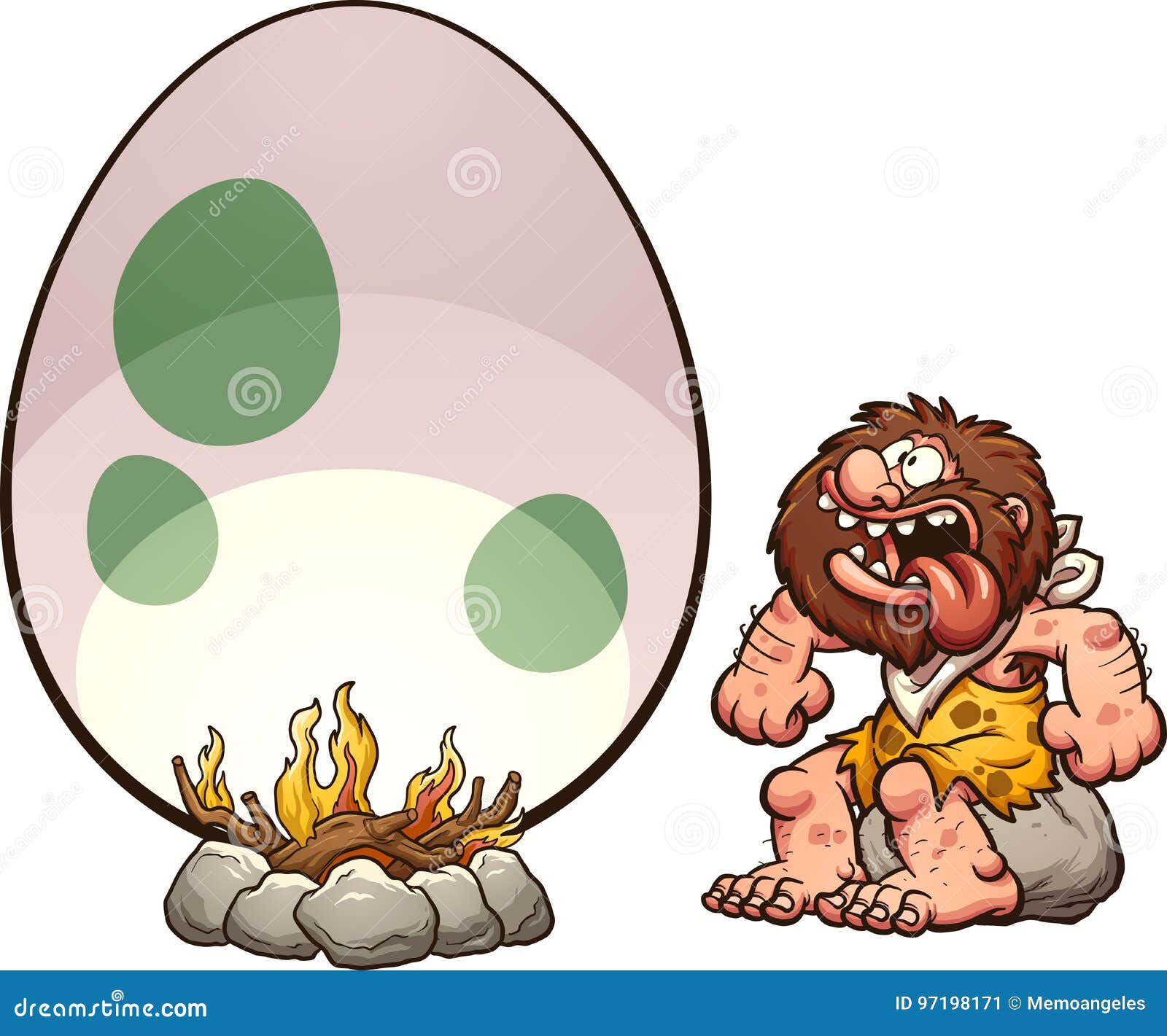 Caveman Cooking Meat On Fire Cartoon Vector Illustration ... Caveman Cooking Meat On Fire Cartoon Vector Illustration ...