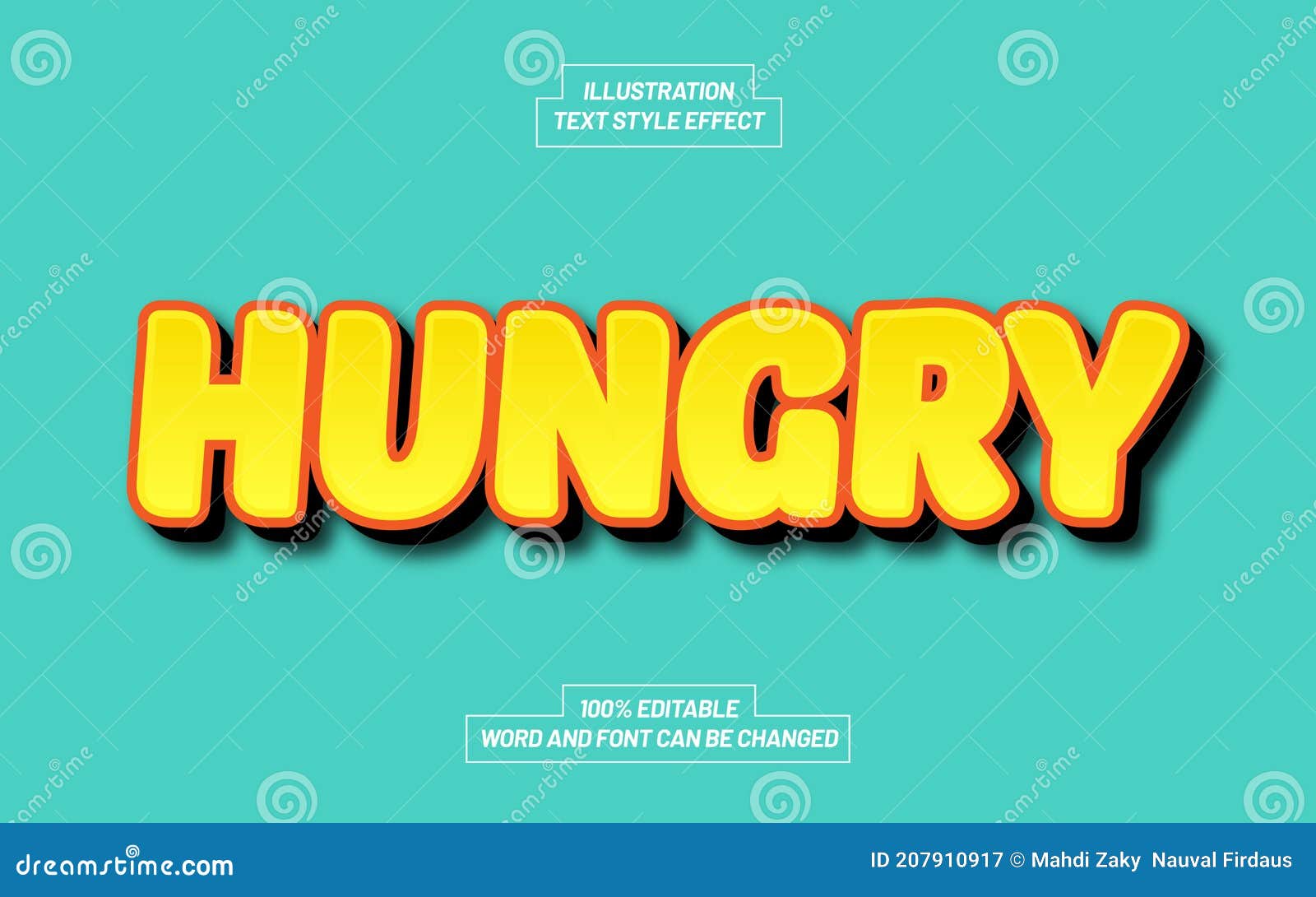 Hungry Comic Text Style Effect Stock Vector - Illustration of graphic ...