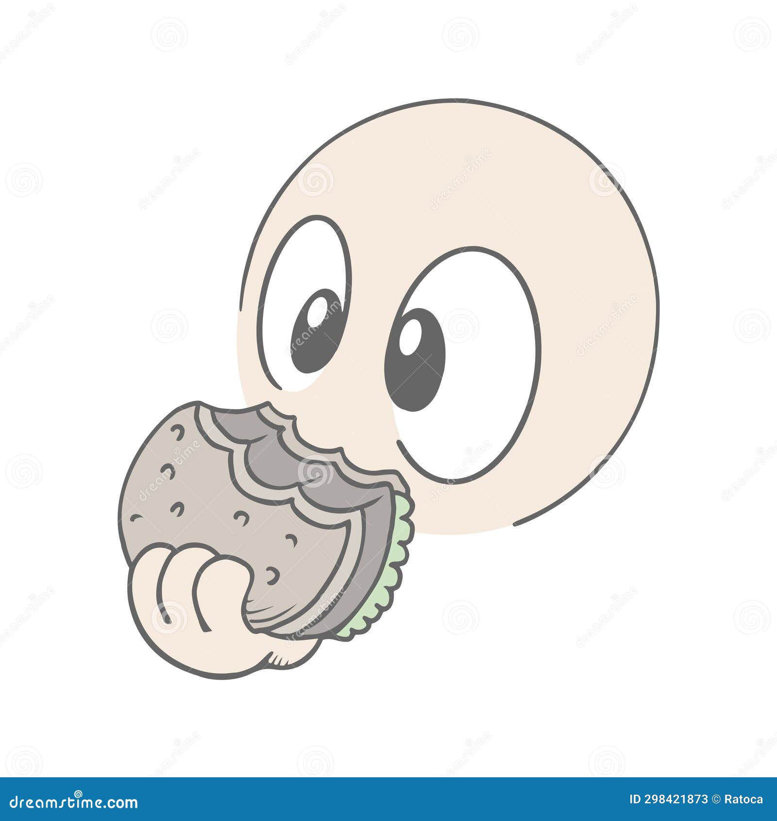 Hungry face eating burger stock vector. Illustration of cheerful ...