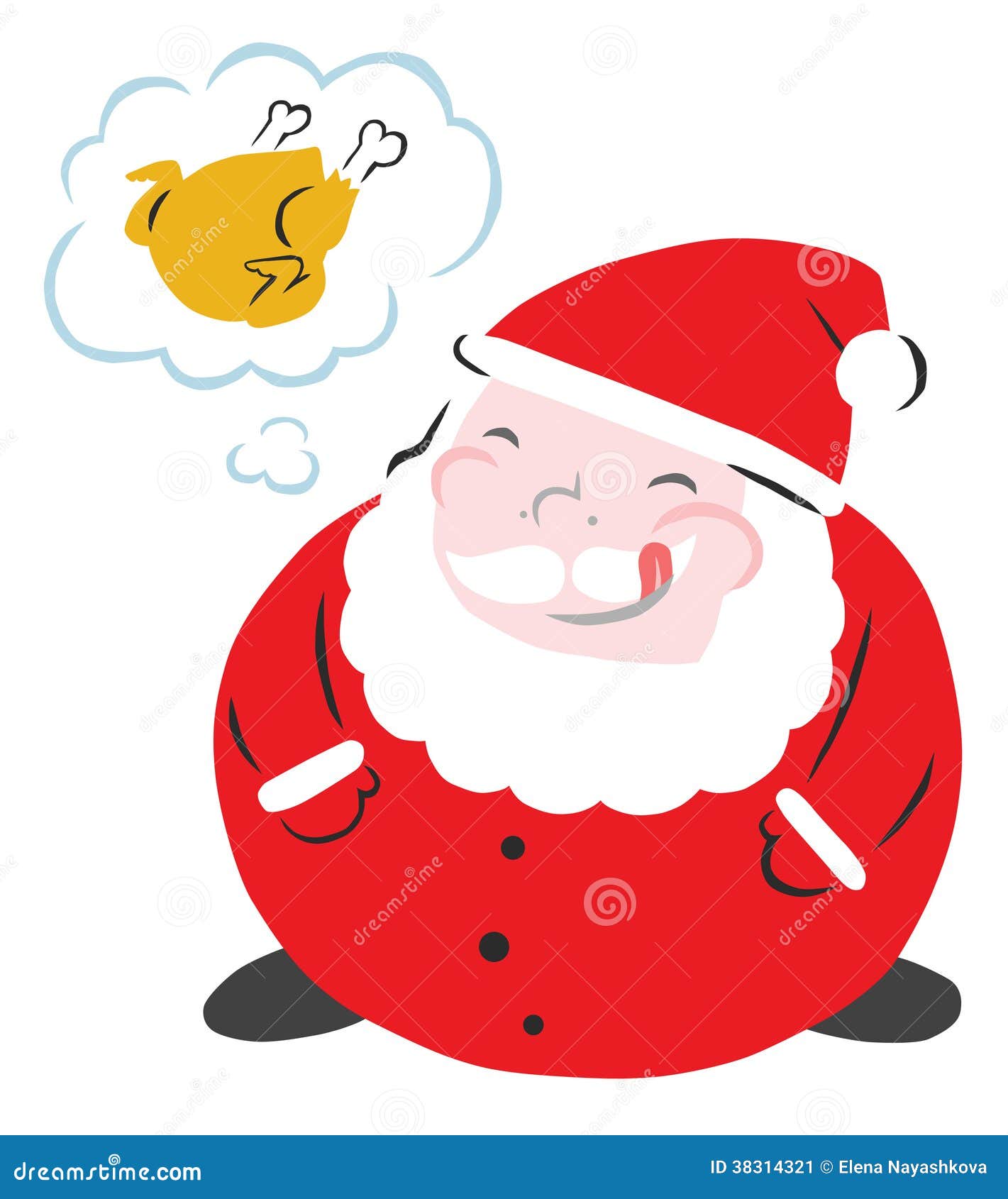 Hungry Funny Santa stock illustration. Illustration of funny - 38314321