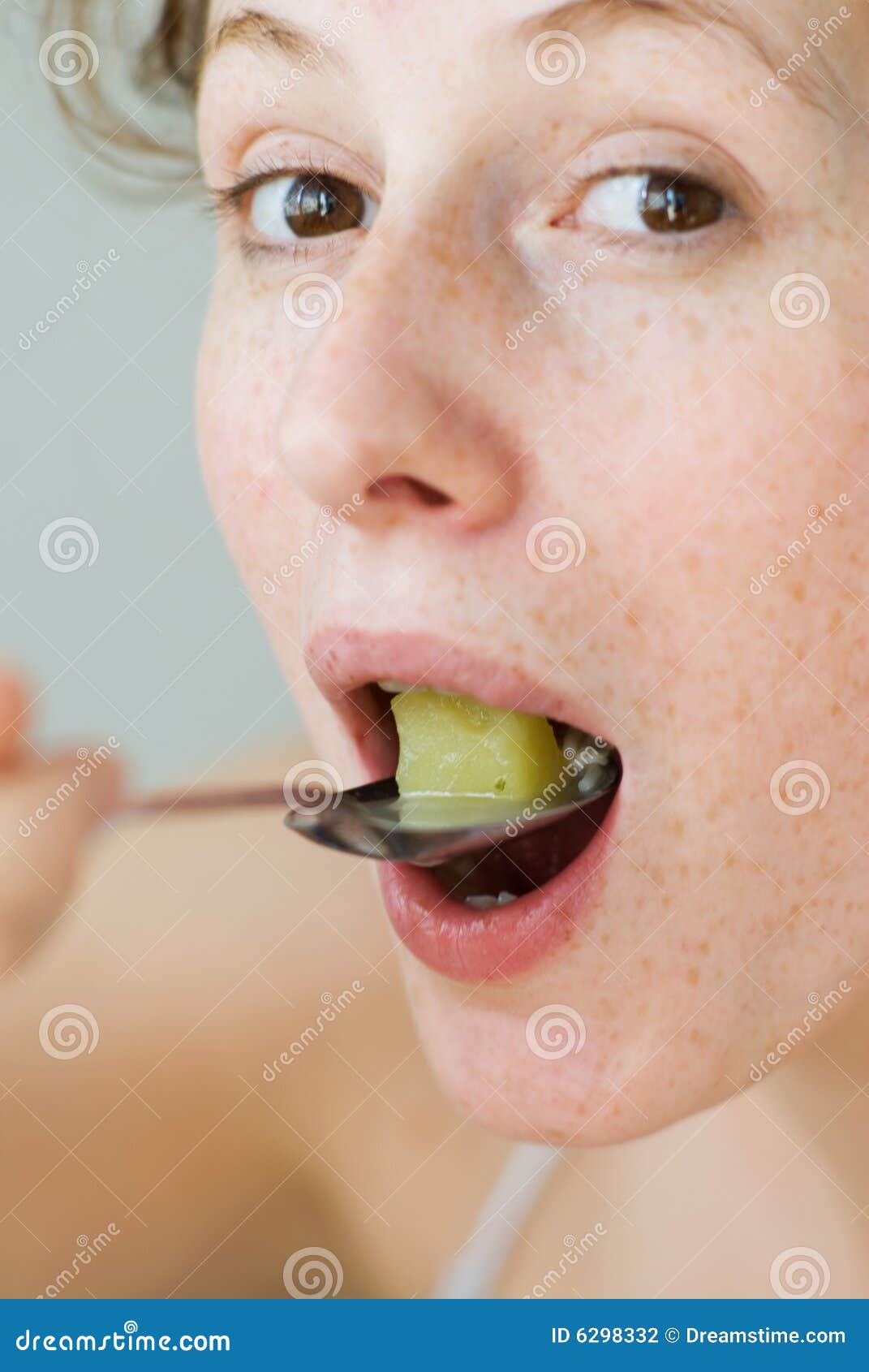 Hungry girl stock photo. Image of freckle, health, potato - 6298332