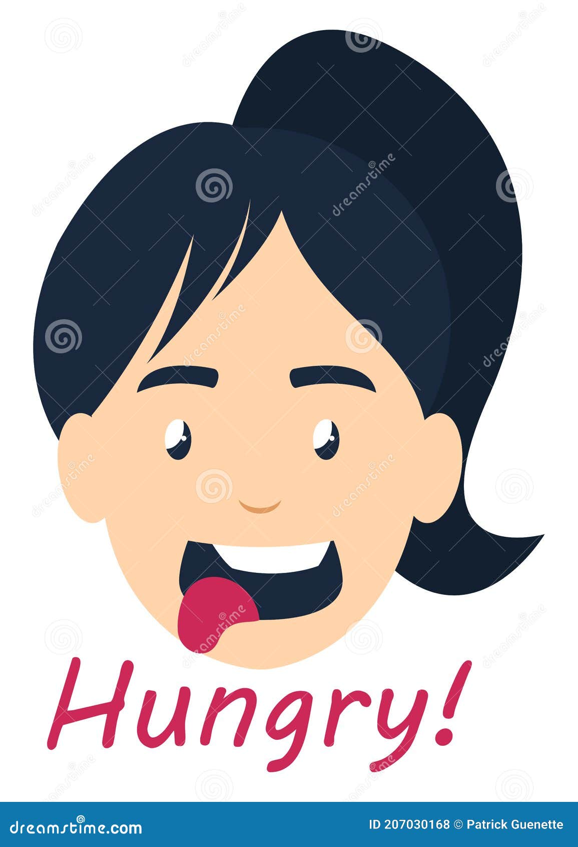 Hungry Girl Thinking What To Order In A Restaurant Vector Cartoon ...