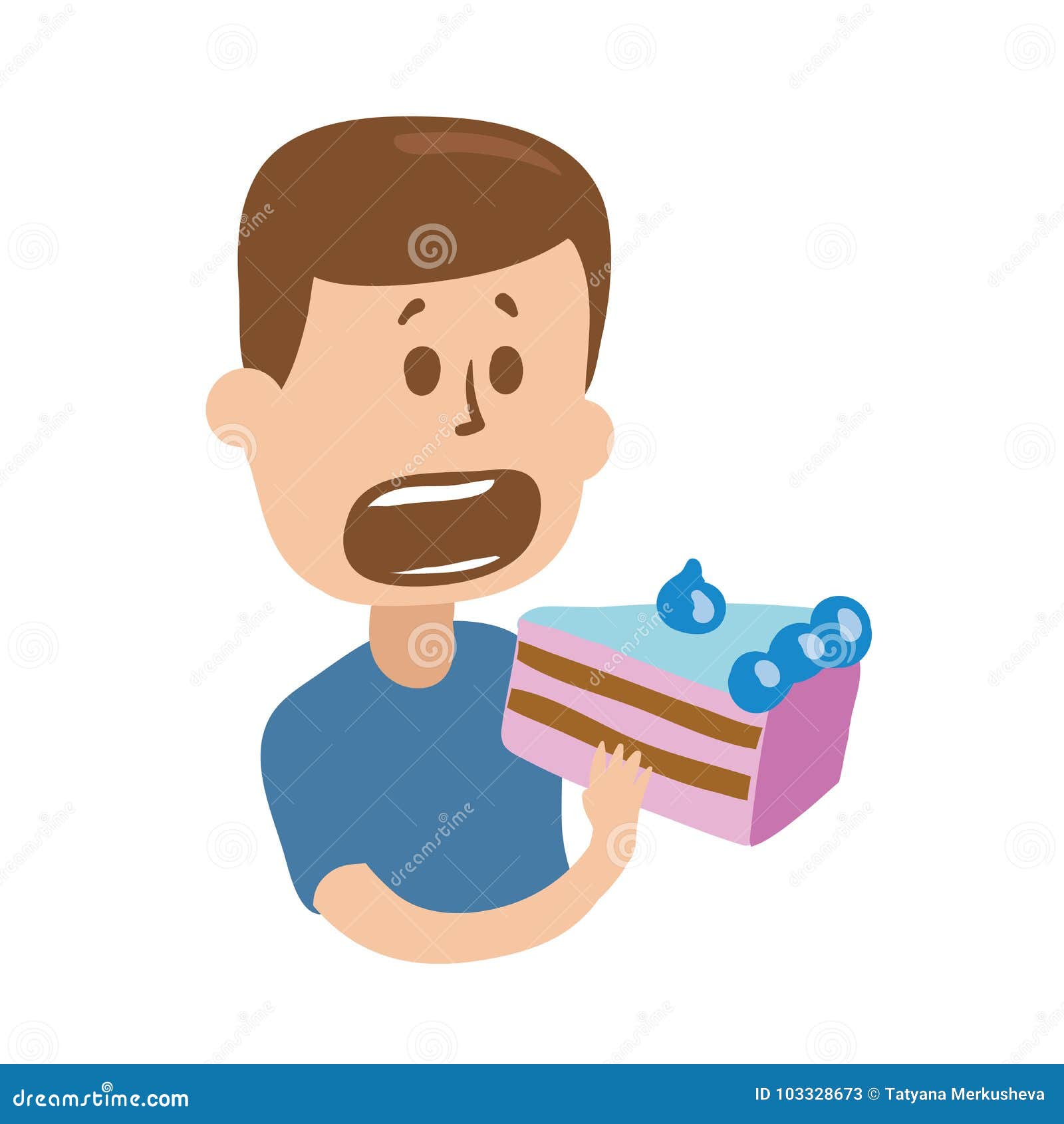 Kid Eating Cake Clipart
