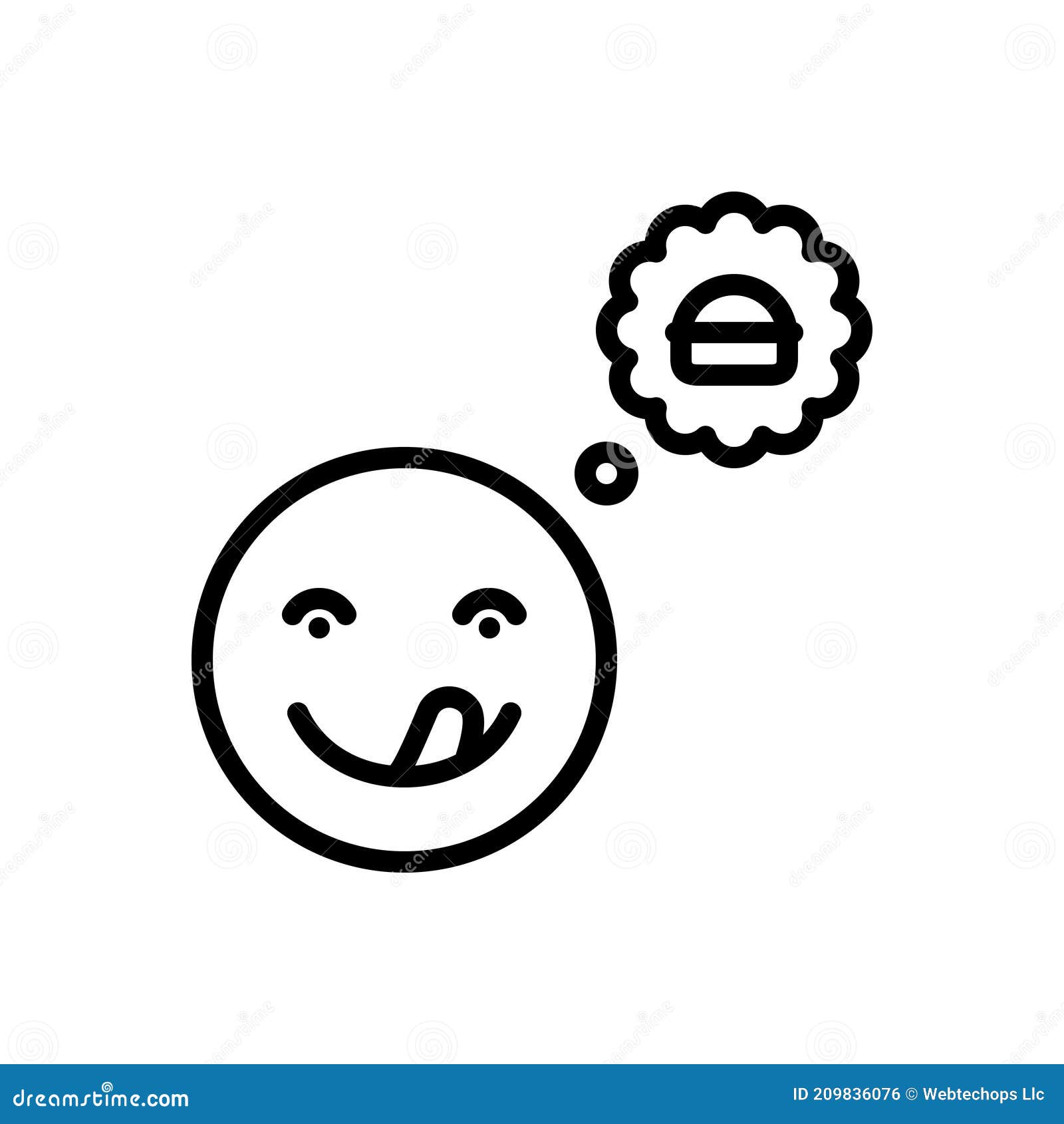 Black Line Icon for Hungry, Unfed and Peckish Stock Vector ...