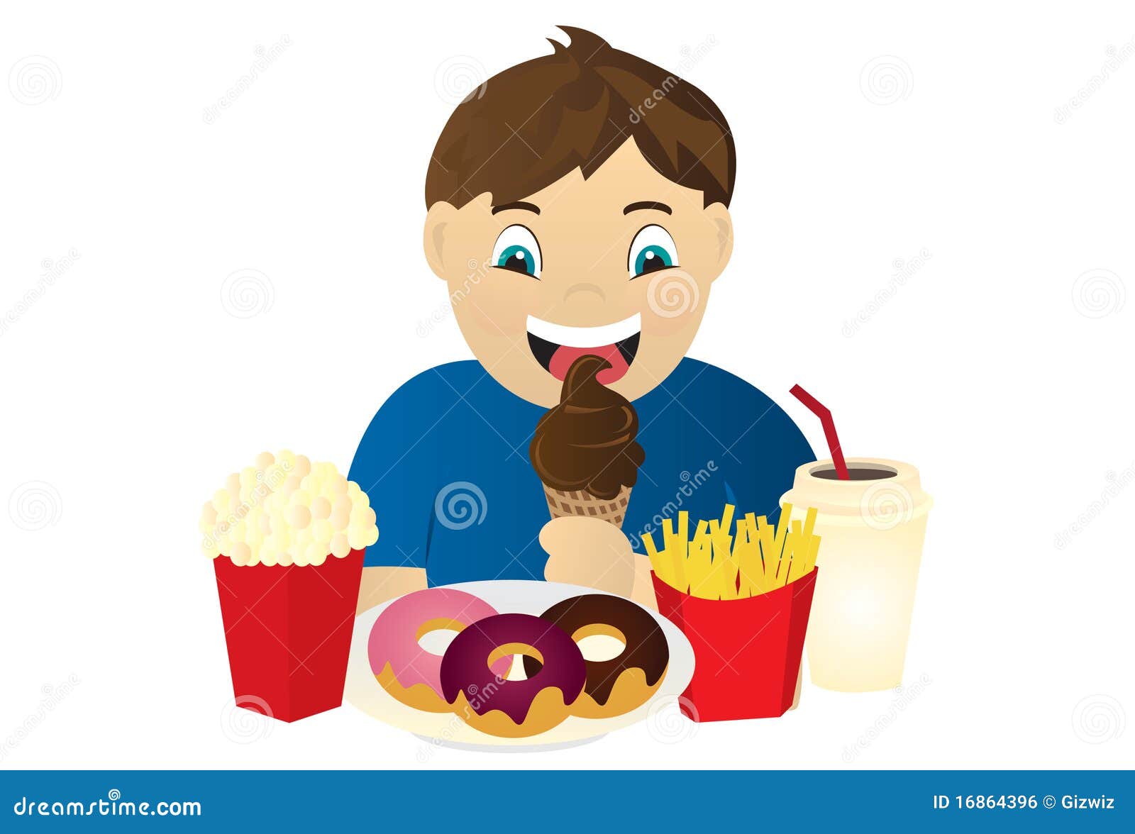 Hungry Kid stock vector. Illustration of food, snacks - 16864396