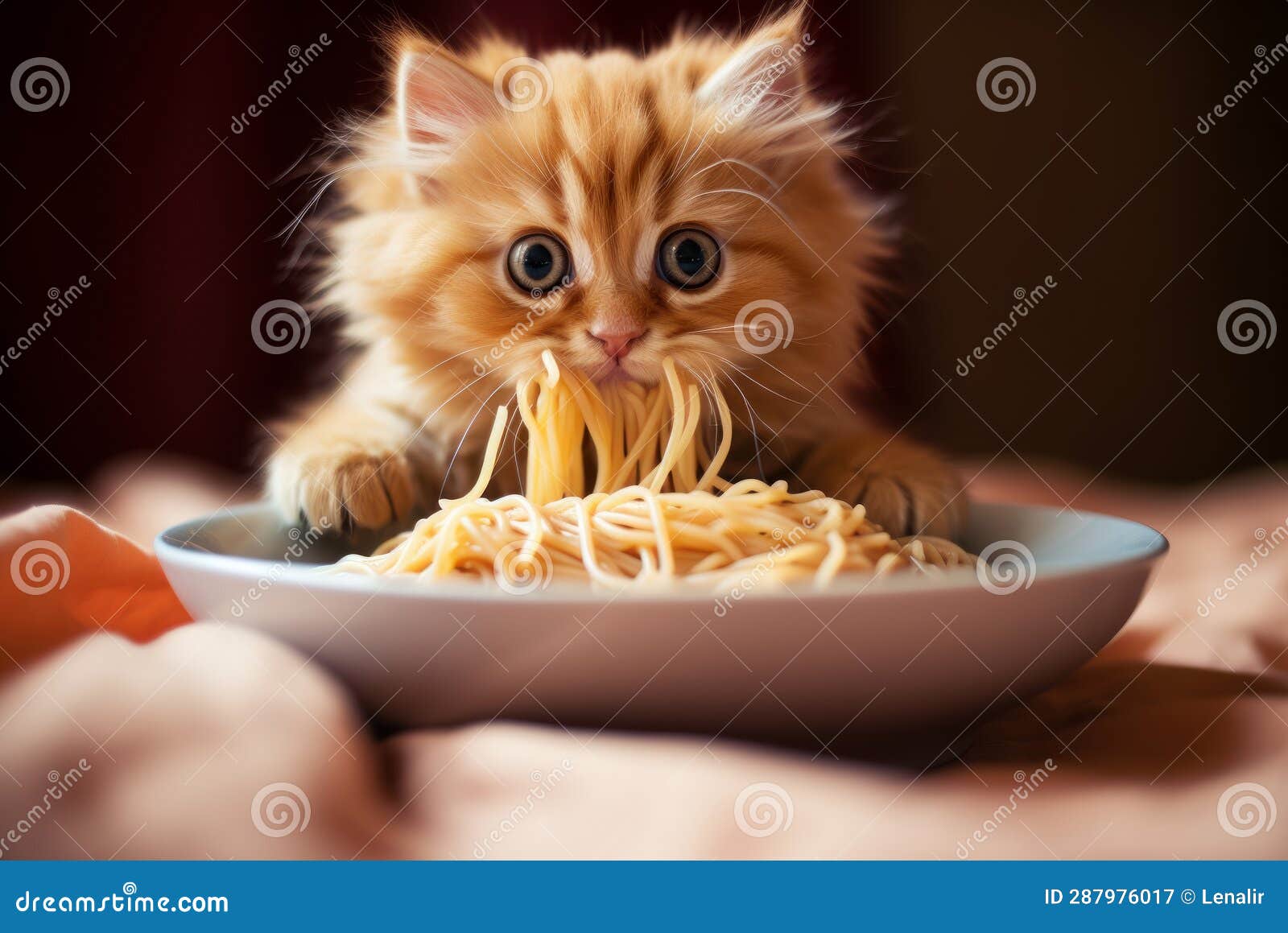 Cat Eating Spaghetti Gif