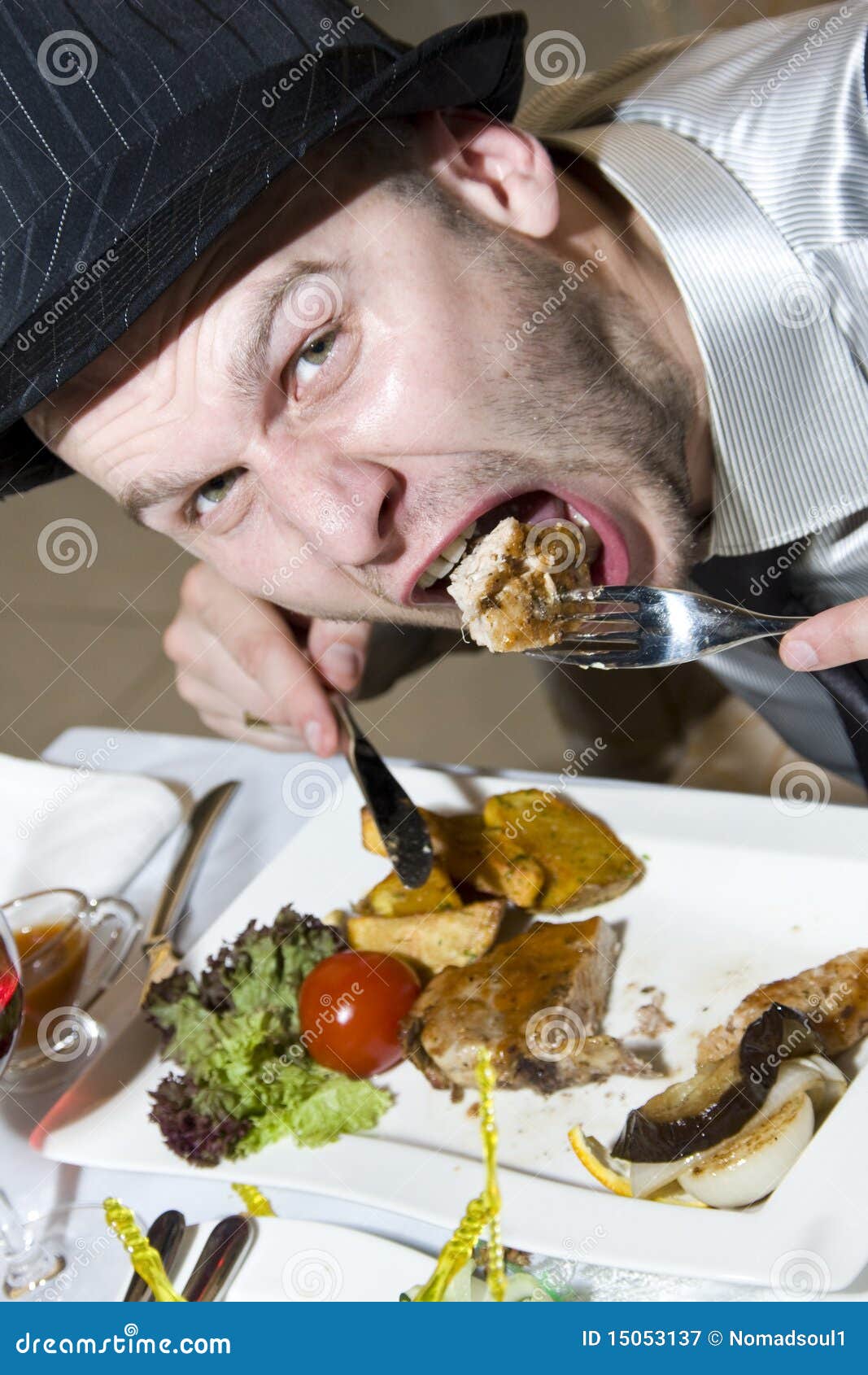 Really hungry man stock image. Image of gathering, objects - 15053137